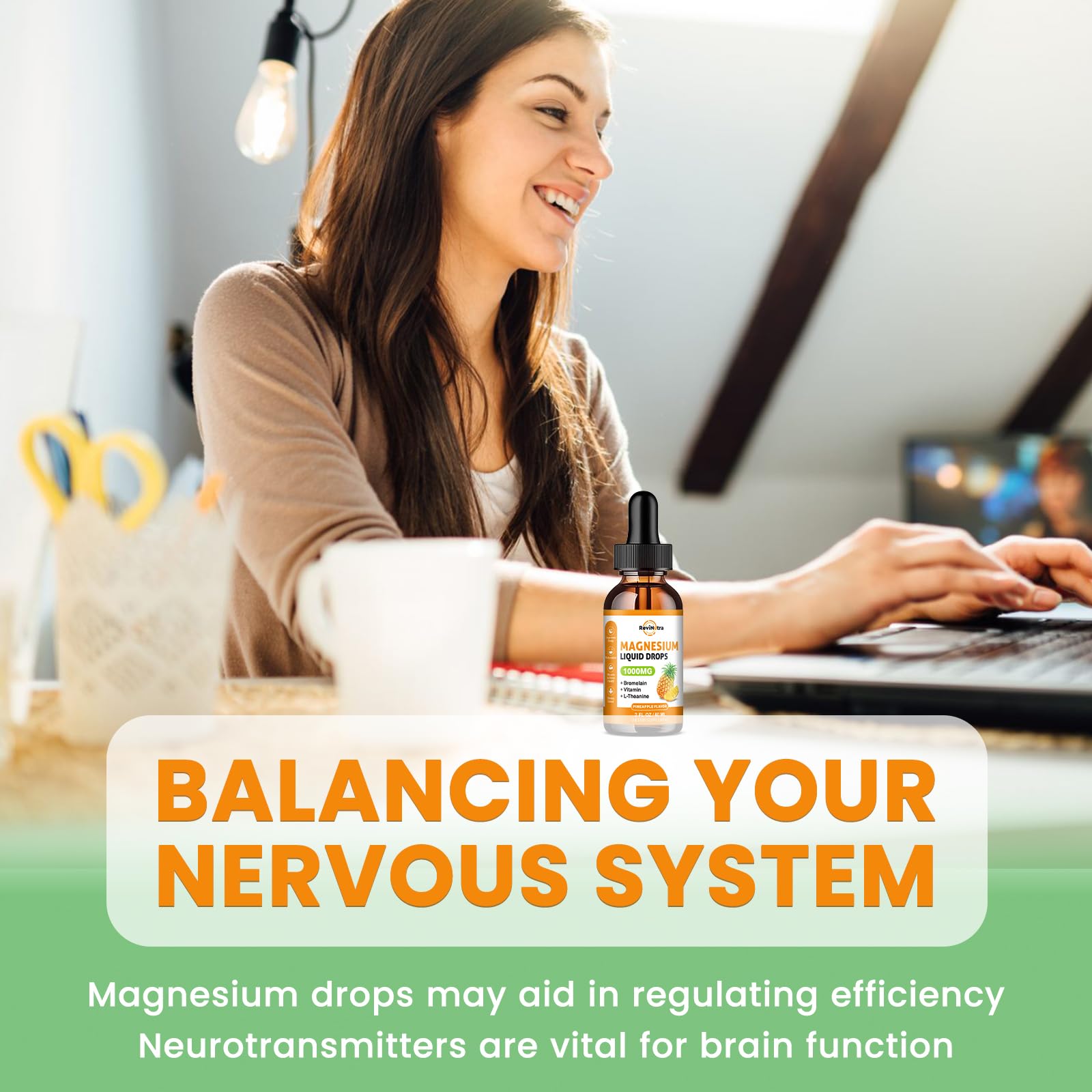 Snapklik.com : 2 Pack Magnesium Glycinate Liquid Drops, 1000mg Of ...