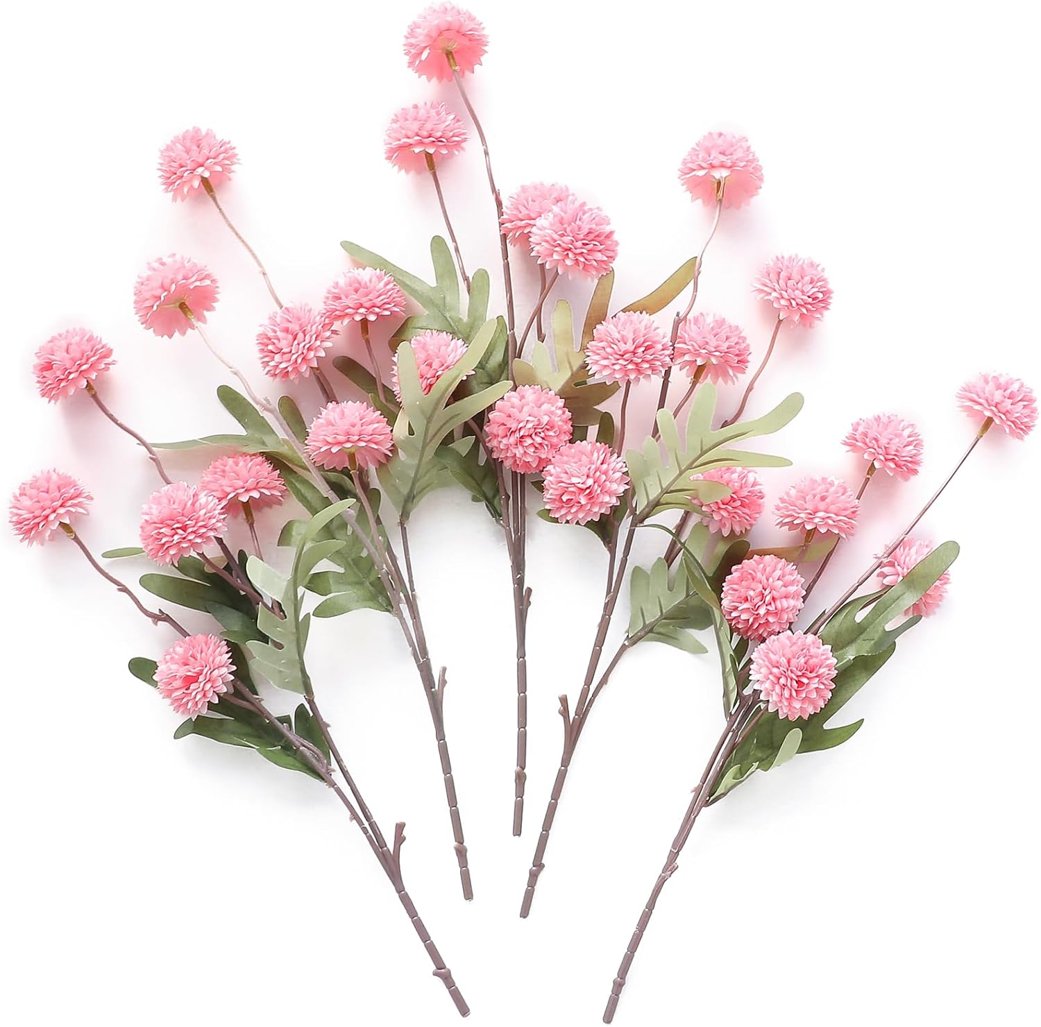 Amazon.com: Floroom 5pcs Faux Silk Pompon Mum Artificial Flowers, Bulk ...