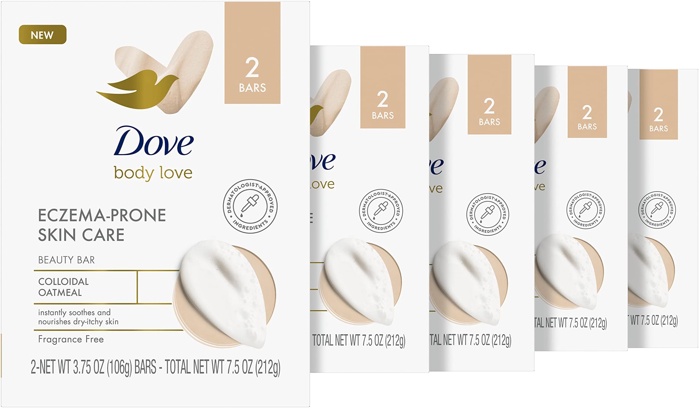 Amazon.com : Dove Body Love Beauty Bar Soap Eczema-Prone Skin Care 10 ...