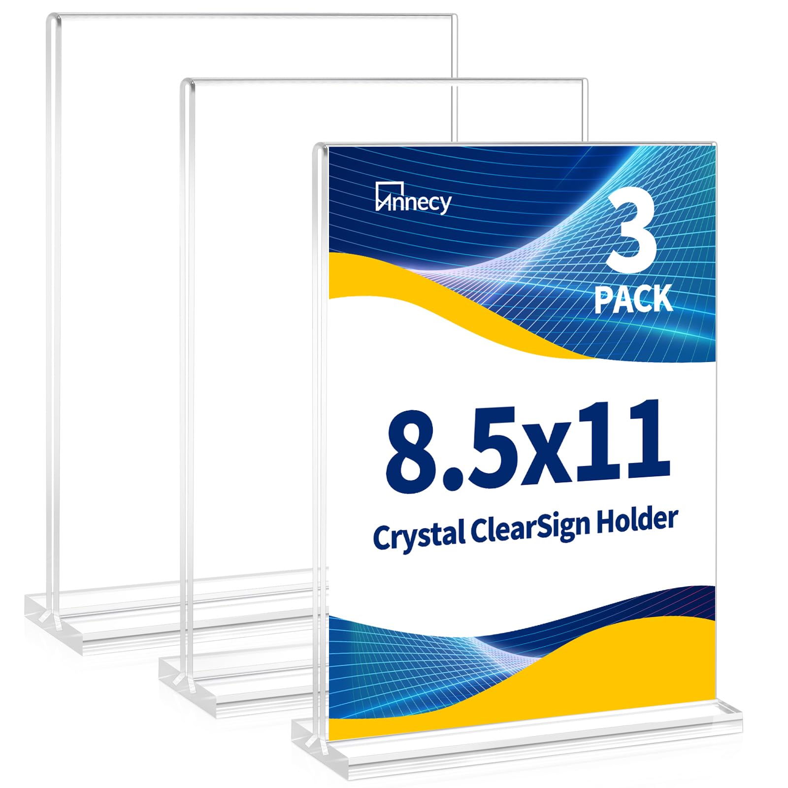 Snapklik.com : Sign Holder 8.5 X 11, 3 Packs T Shape Plastic Clear ...