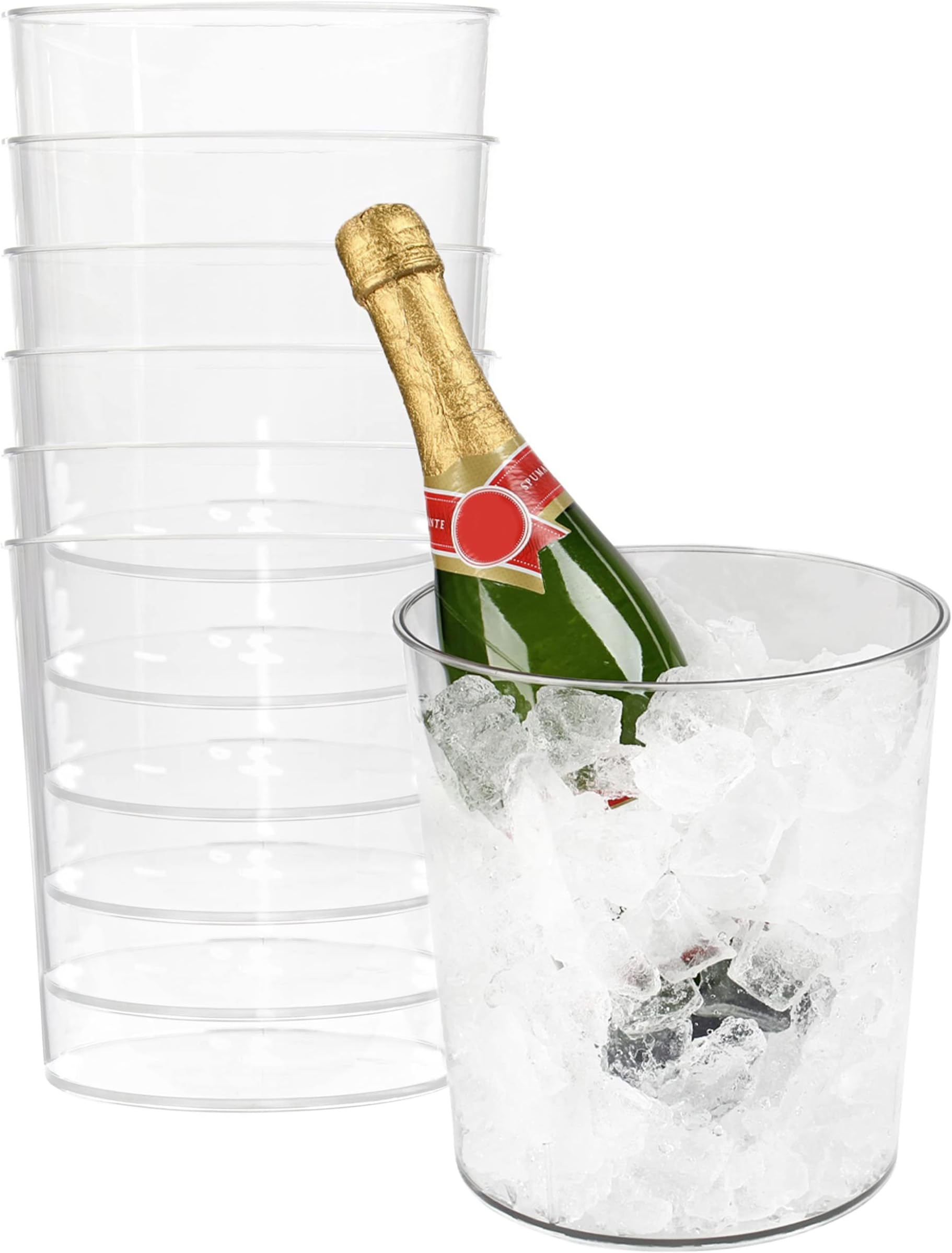 Amazon.com: Tiawudi 6 Pack Ice Bucket, Plastic Wine Chiller for ...