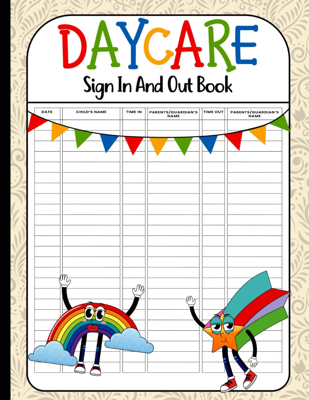 Daycare Sign In and Out Book: Daily Childcare Attendance Register ...