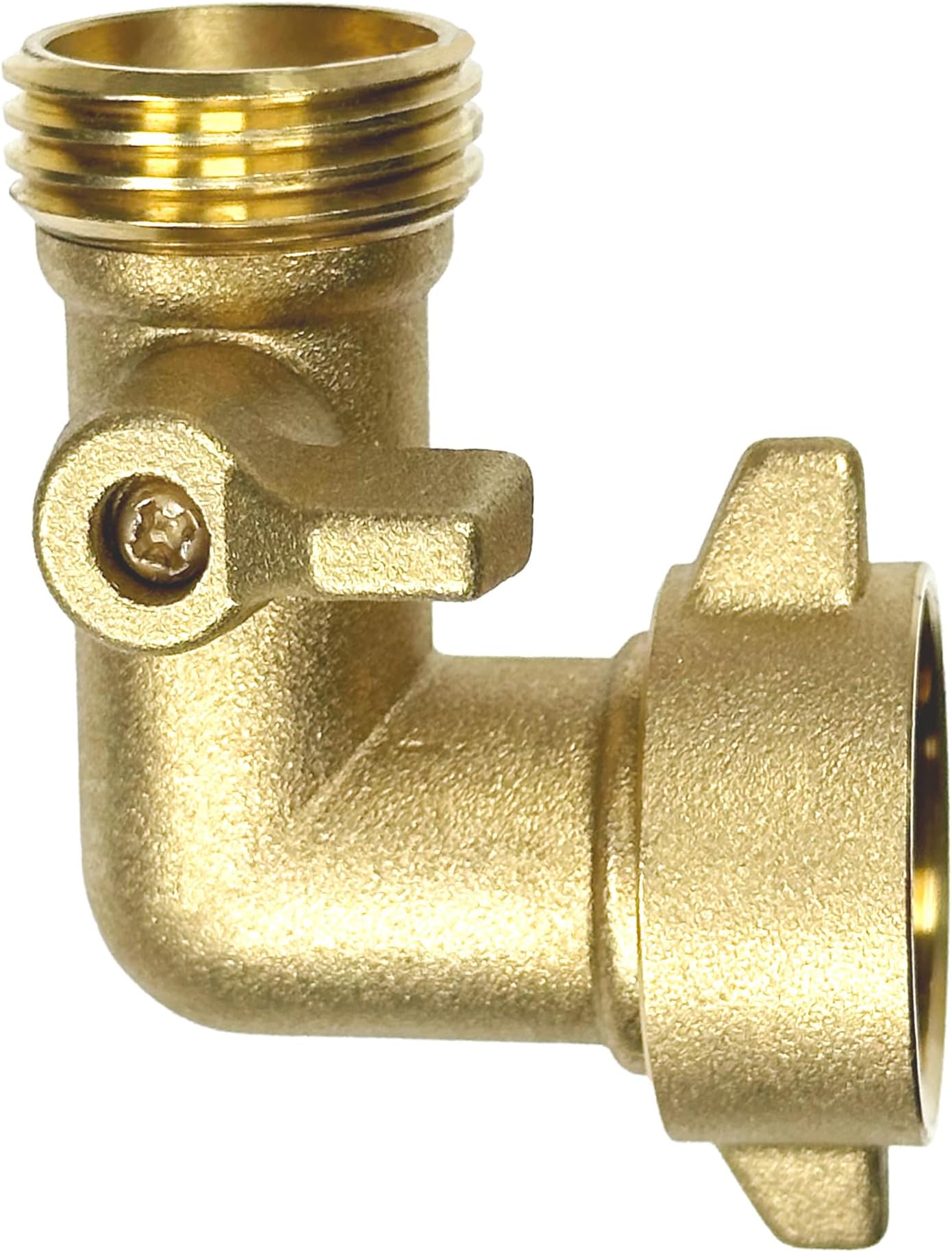Amazon.com: Hanobo 1 Pack 90 Degree Brass Hose Adapter with Shut Off ...