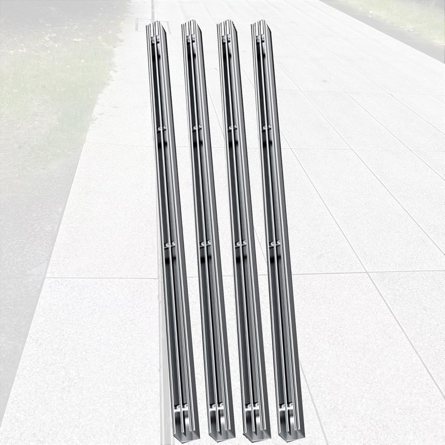 Water Channel Gutter Discharge Outdoor with Detachable Metal Grate ...
