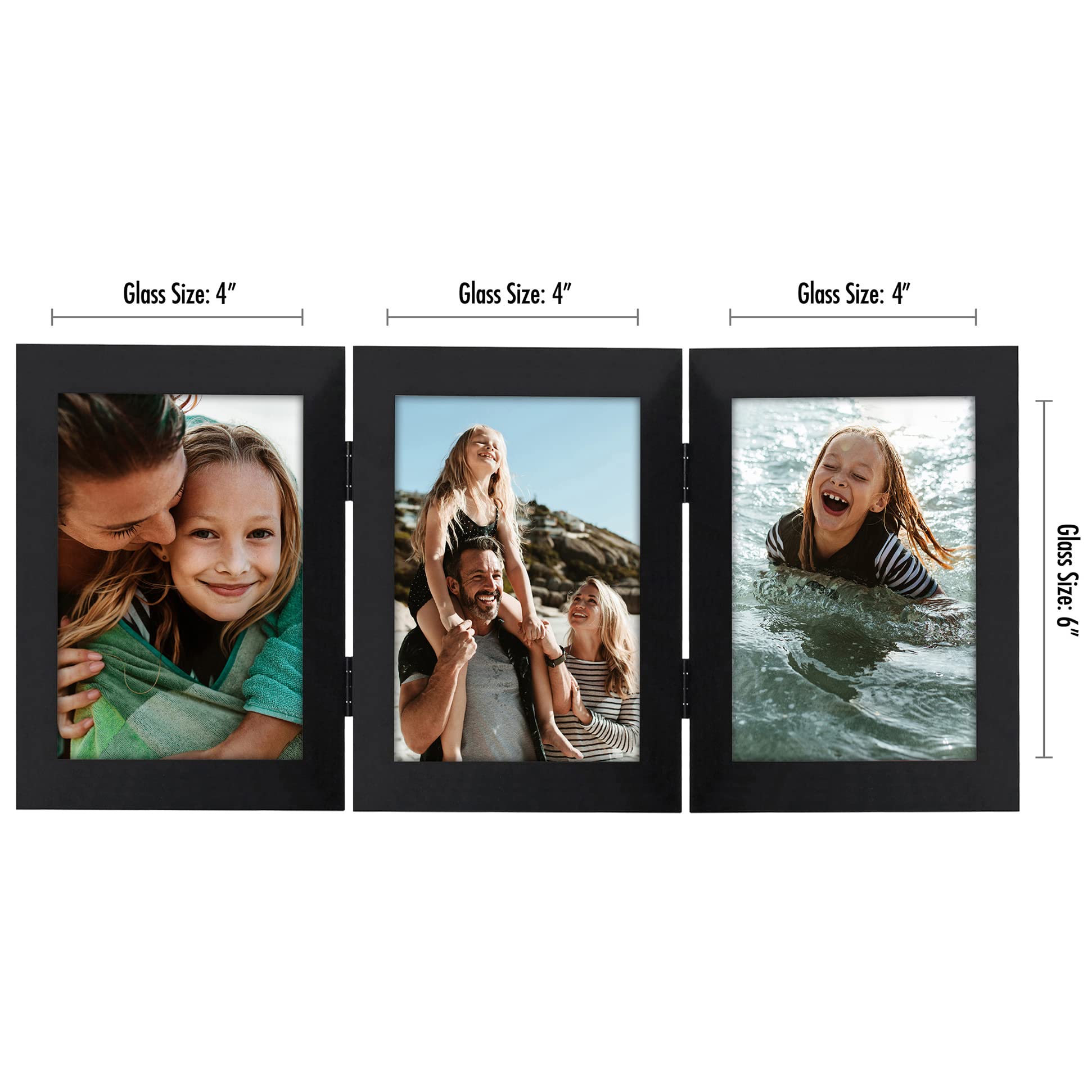 Snapklik.com : Americanflat Hinged 3 Picture Frame 4x6