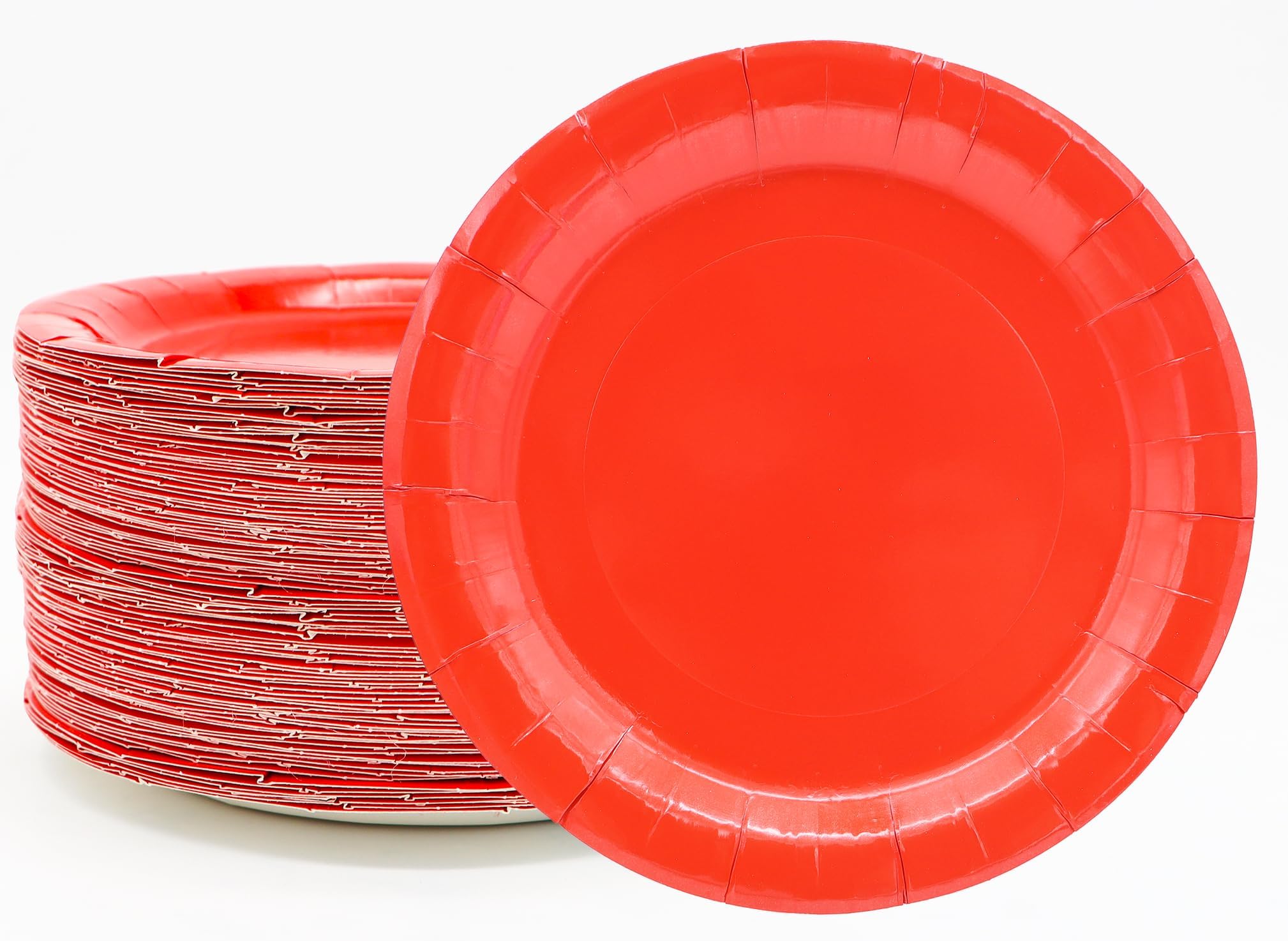 Amazon.com: HSPAIDYP 50Pcs Red Party Supplies Red Paper Plates 7" Red ...