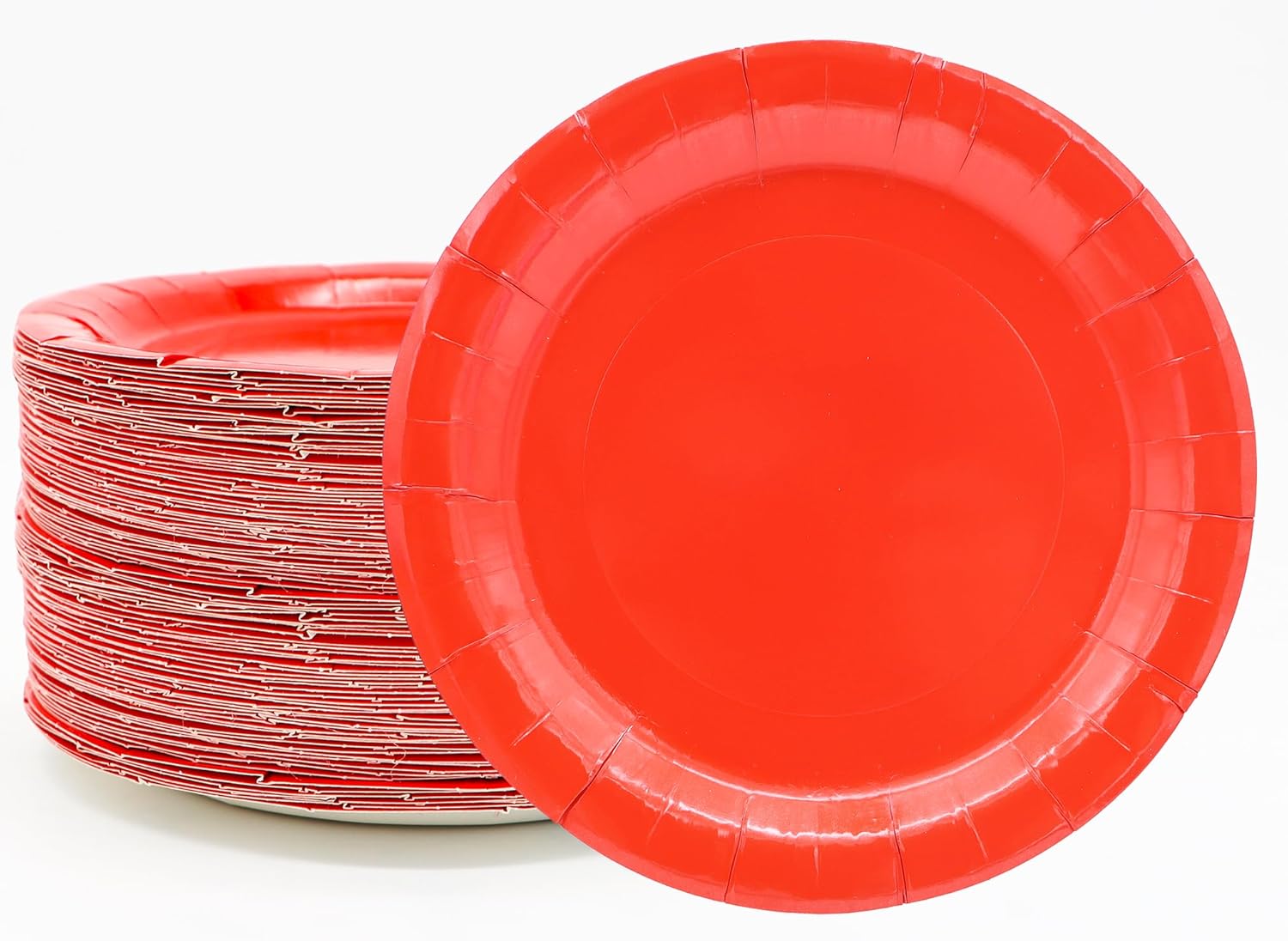 Amazon.com: HSPAIDYP 50Pcs Red Party Supplies Red Paper Plates 7" Red ...
