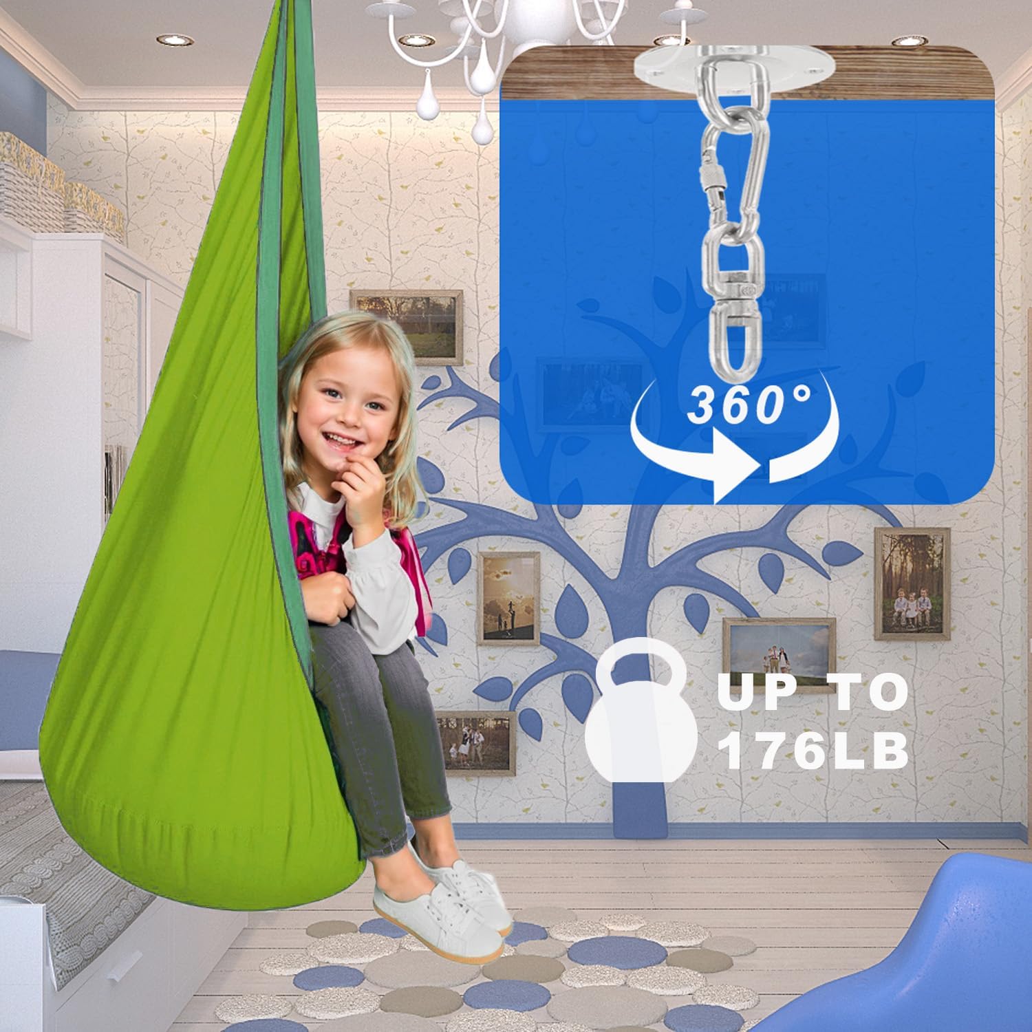 Kids Pod Swing Seat – 360° Smooth & Tangle-Free Philippines | Ubuy