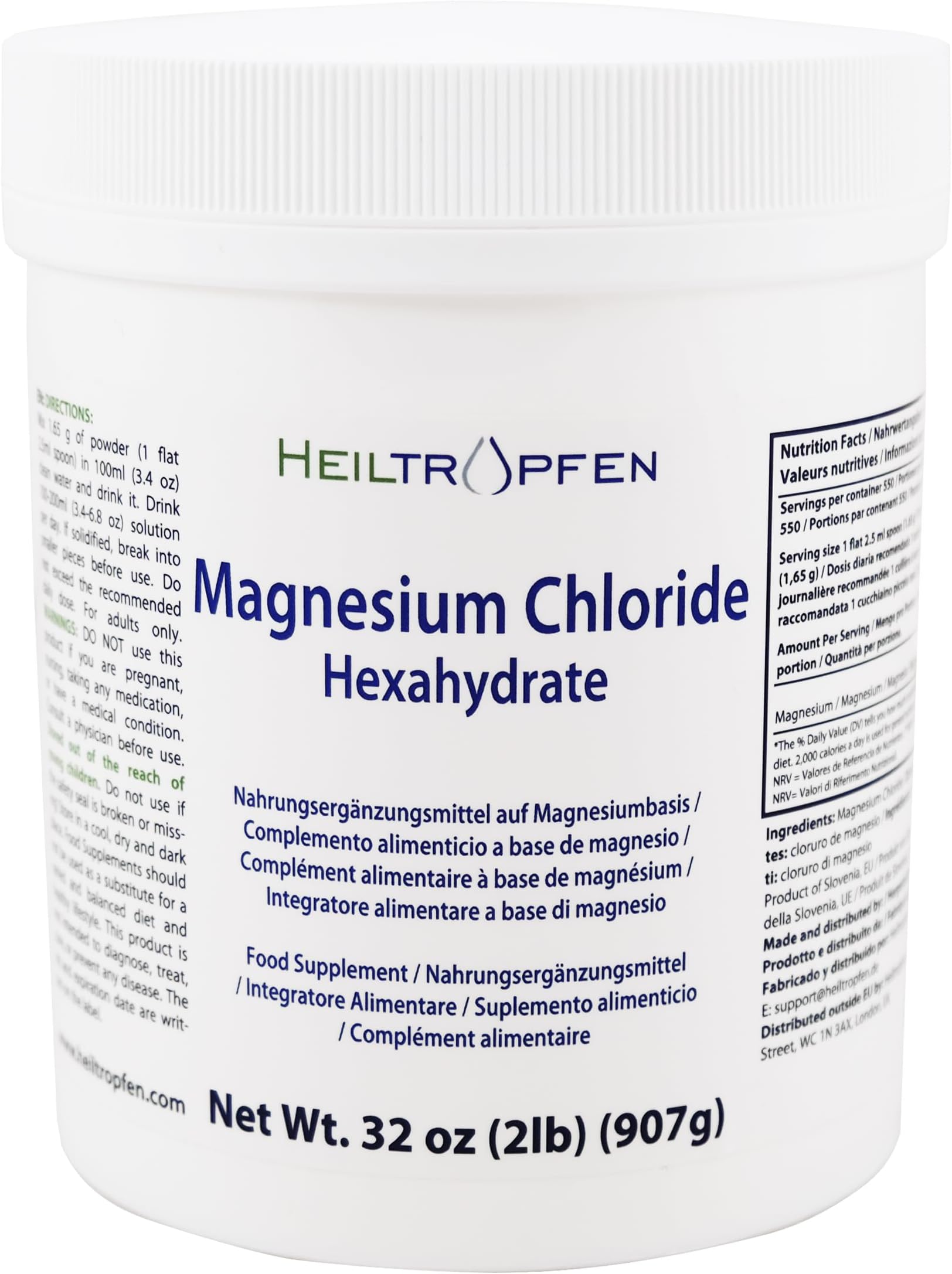 Amazon.com: Natural Magnesium Chloride Powder, Oral Supplement, Crystal ...
