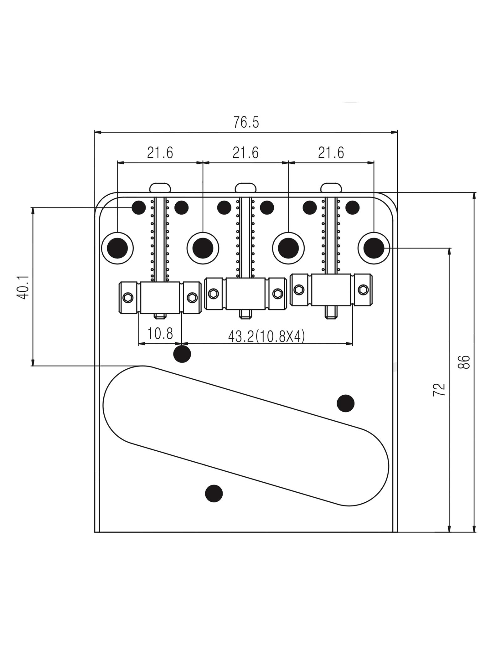 Snapklik.com : Guitar Bridge Tailpiece 3 Saddles Bridge For Vintage ...