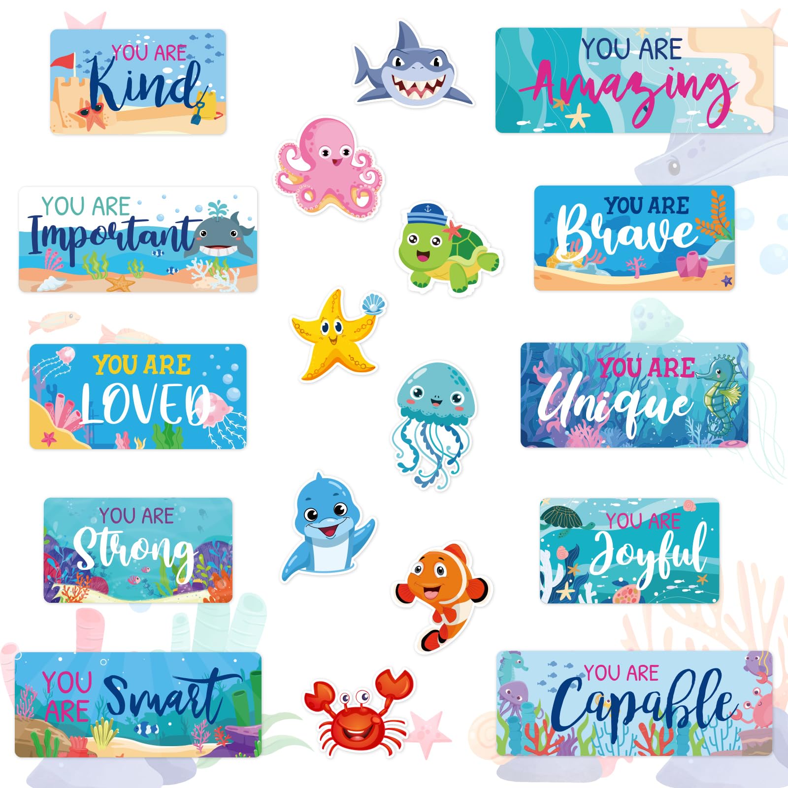 Amazon.com: Whaline 26Pcs Under The Sea Bulletin Board Decoration Ocean ...