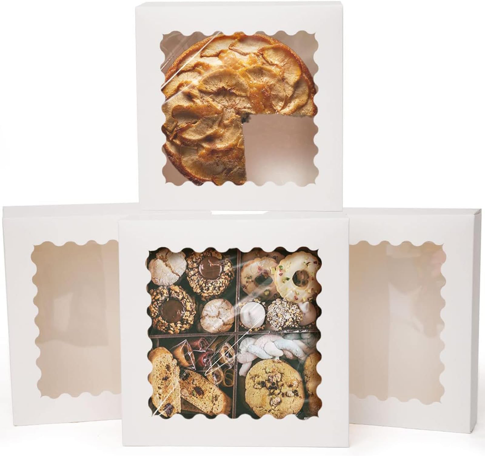 Amazon.com: ONE MORE [25pcs] 10inch White Bakery Boxes, Large Pie Boxes ...