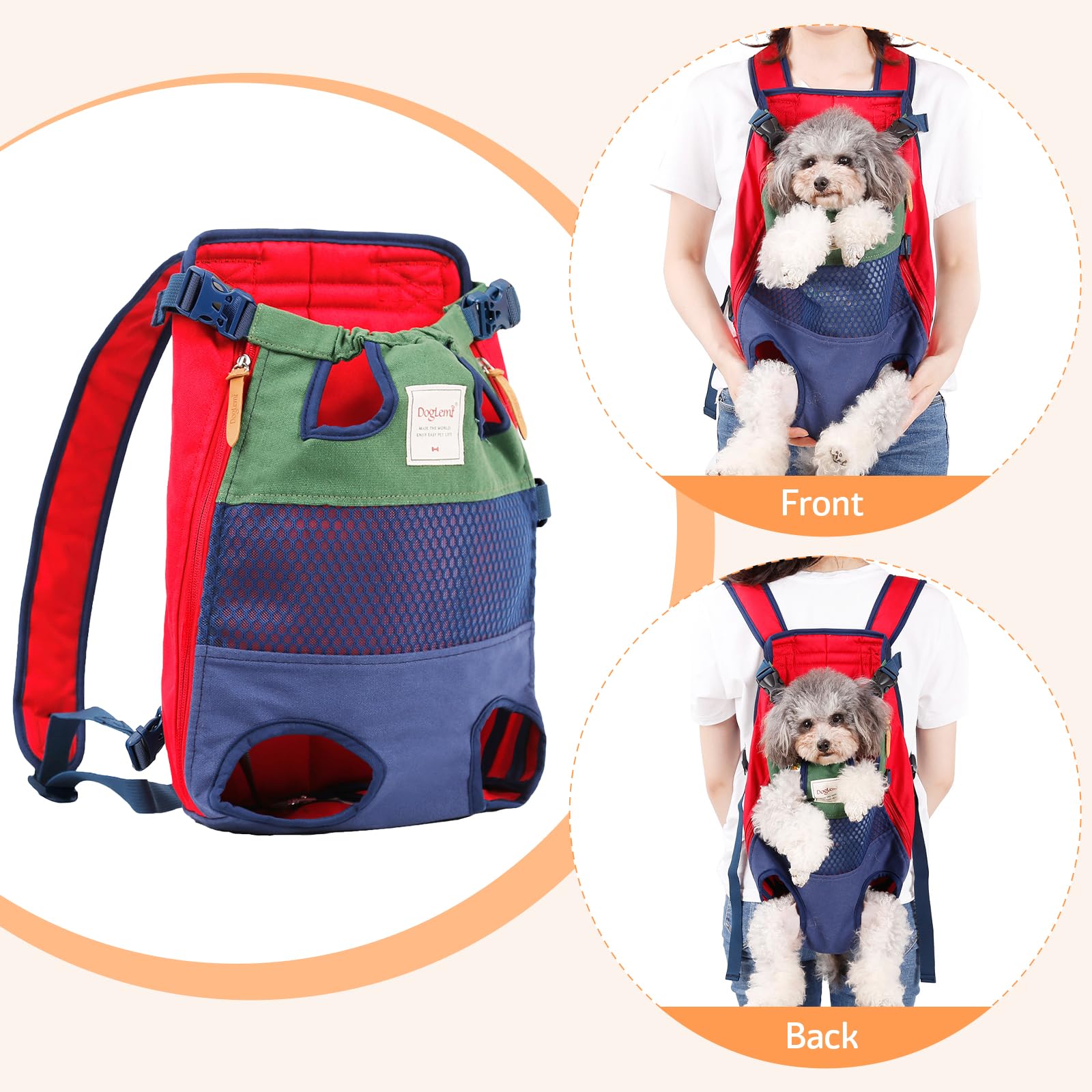 Snapklik.com : Dog Carrier Backpack, Pet Front Carrier Backpack Legs ...
