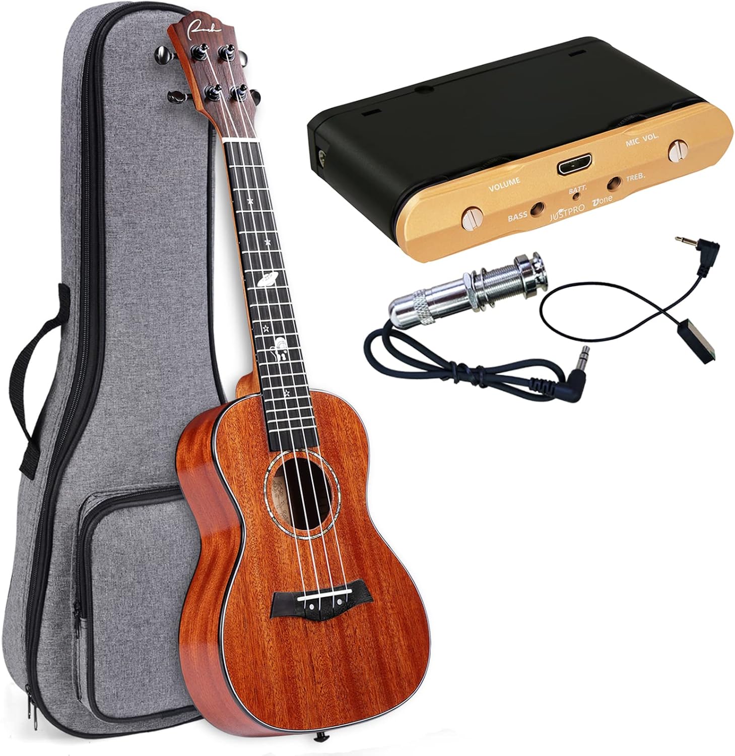 Amazon.com: Ranch Solid Top Ukulele - Piezoelectric Dual-System Ukulele ...