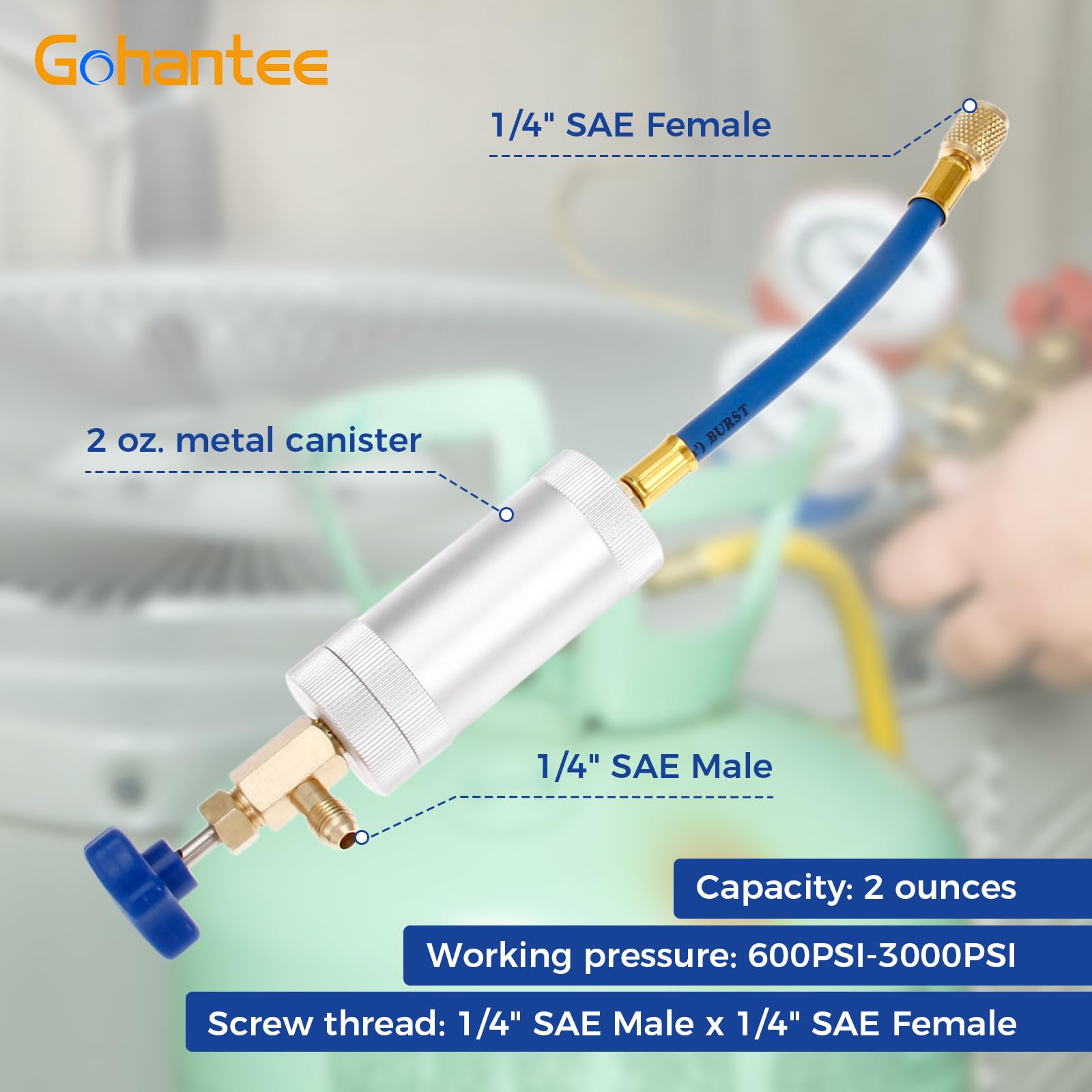 Snapklik.com : Gohantee R12 AC Oil Dye Injector For R134a R22 2oz A/C ...