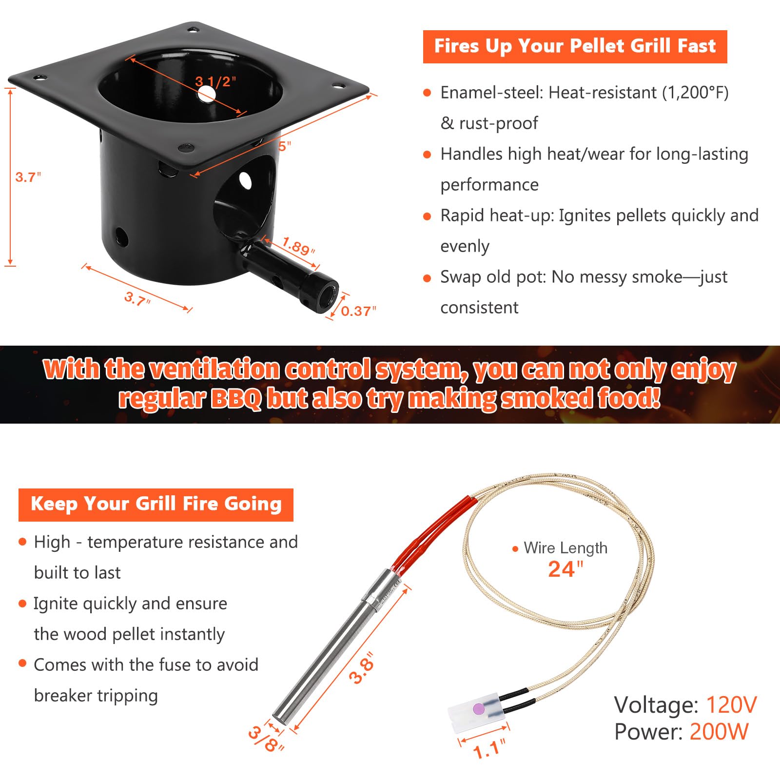 Snapklik.com : Upgraded Fire Burn Pot And Hot Rod Ignitor Kit ...