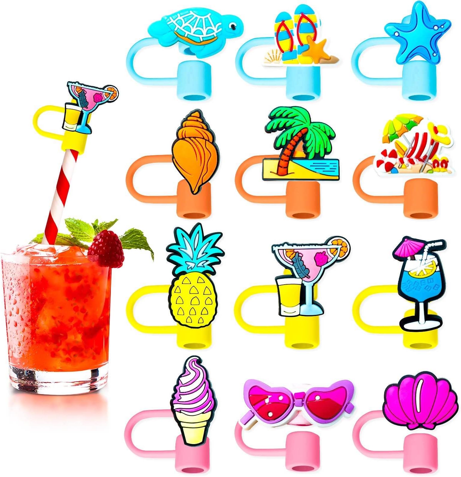 Amazon.com: 12pcs Straw Cover Cap for Stanley Cup 30&40 Oz Tumbler 10mm ...