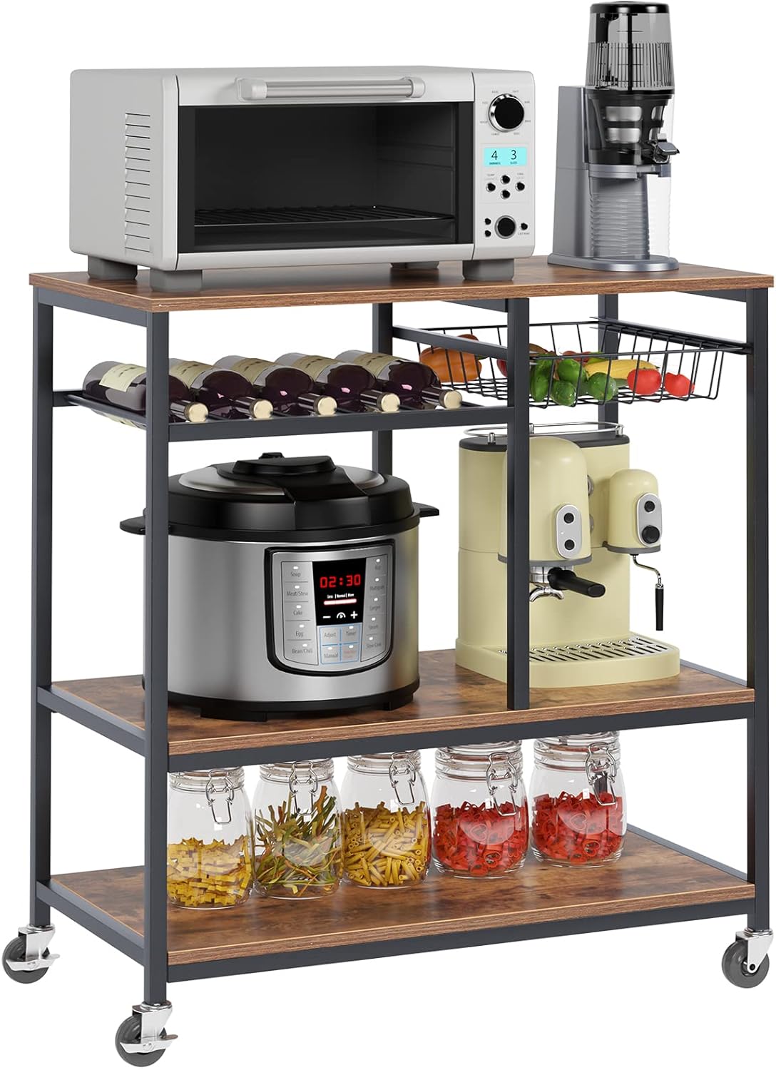 Amazon.com: DlandHome Industrial Kitchen Baker’s Rack cart with Wheel ...