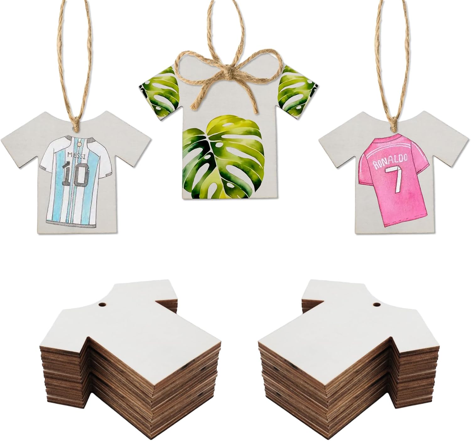 Amazon.com: 40Pcs Unfinished Wooden Clothes Cutouts T Shirt Shaped Wood ...