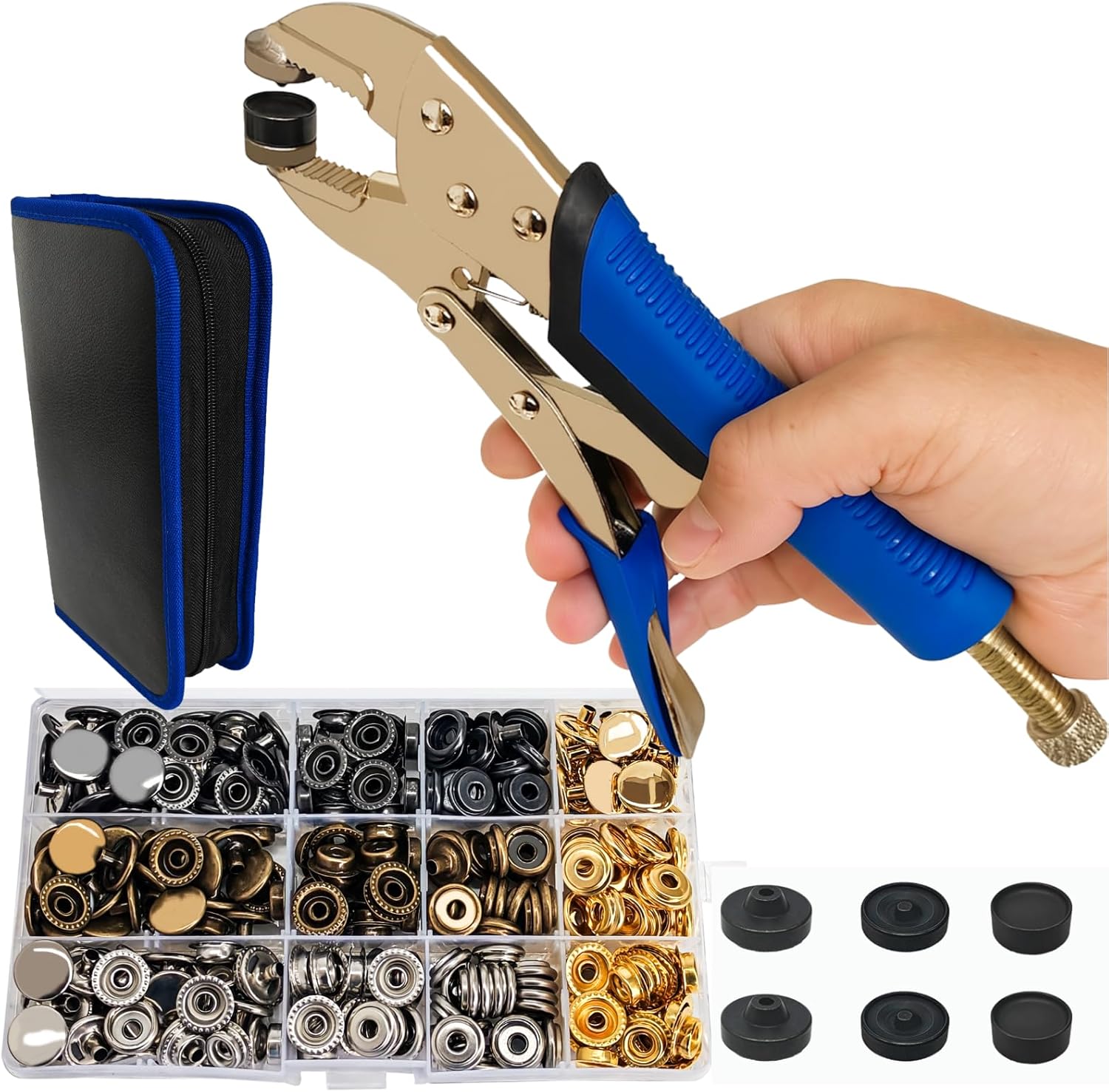 Amazon.com: Jiffy2NE1 Snap Button Kit, with 120-Set 15mm Metal Press ...