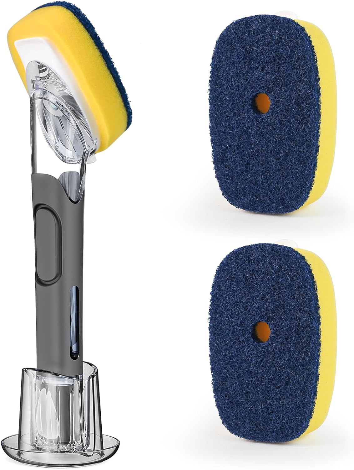 Amazon.com: Dish Brush with Soap Dispenser Storage Set with 2 PCS ...