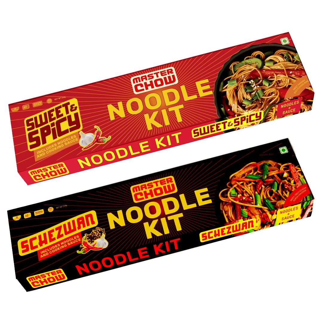 MasterChow Schezwan & Sweet Spicy Noodle Kit | Chilli Garlic Sauce with ...