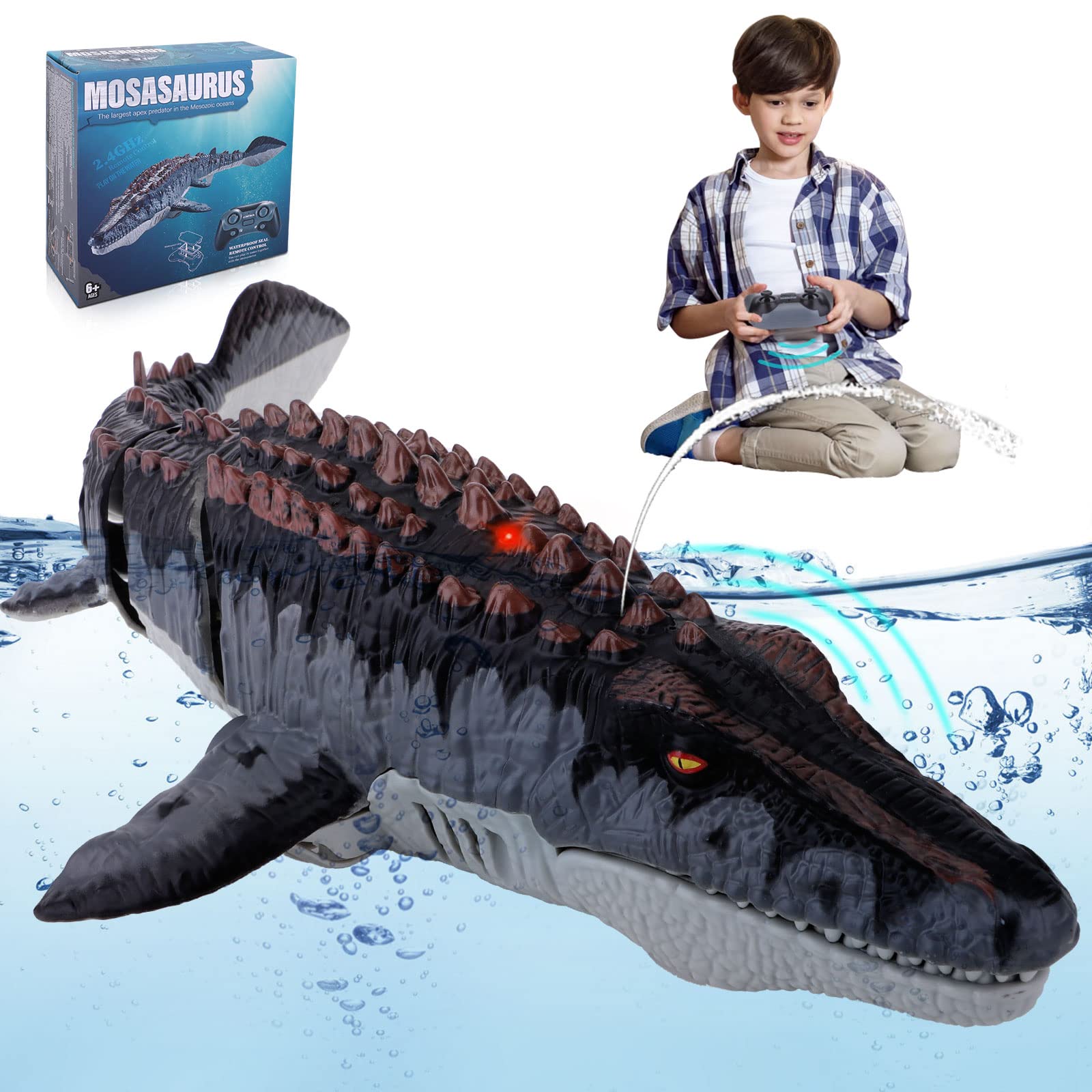 wakeInsa Remote Control Mosasaur 2023 Upgrade,RC Dinosaur Toy ...
