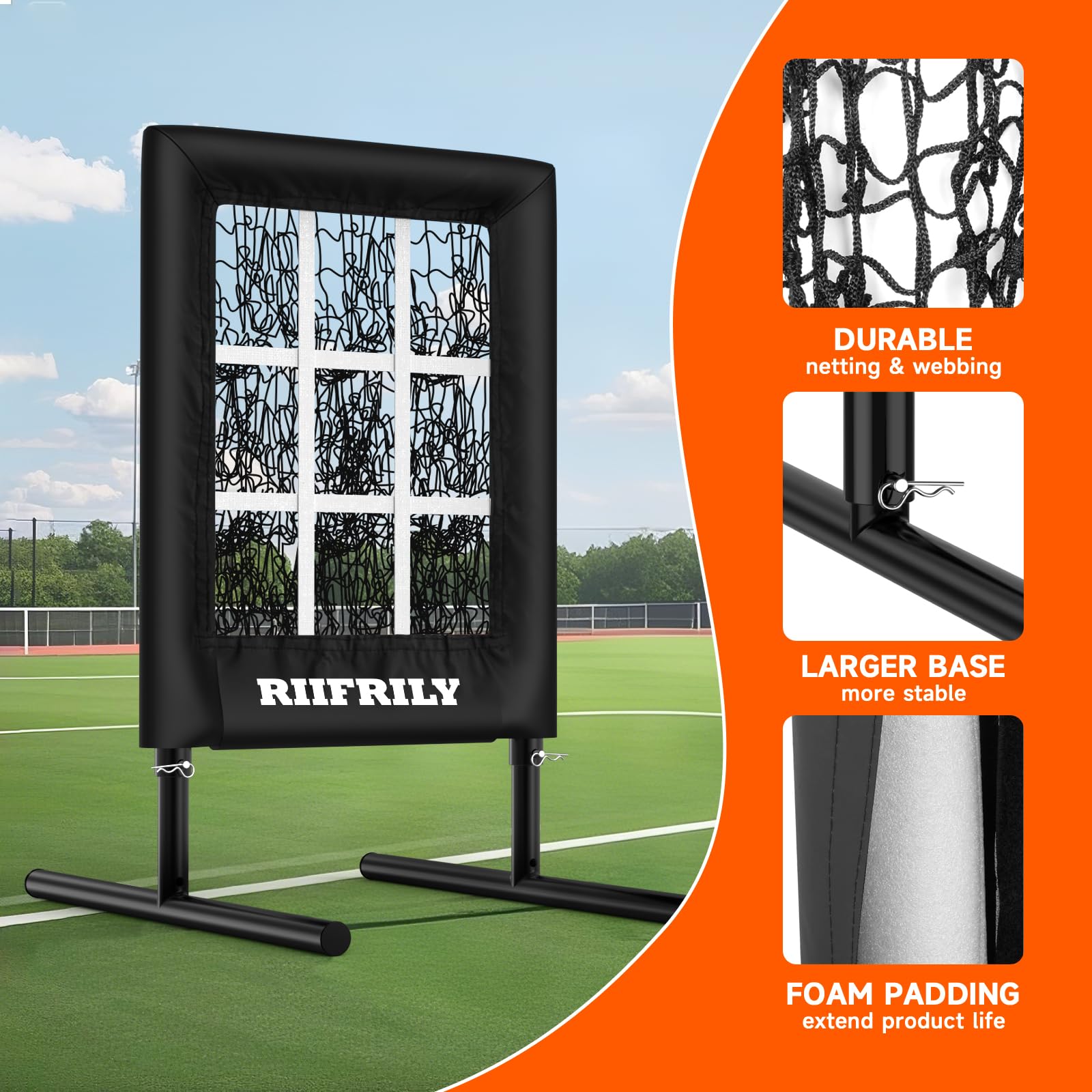 Snapklik.com : Heavy-Duty 9 Hole Baseball Pitching Net