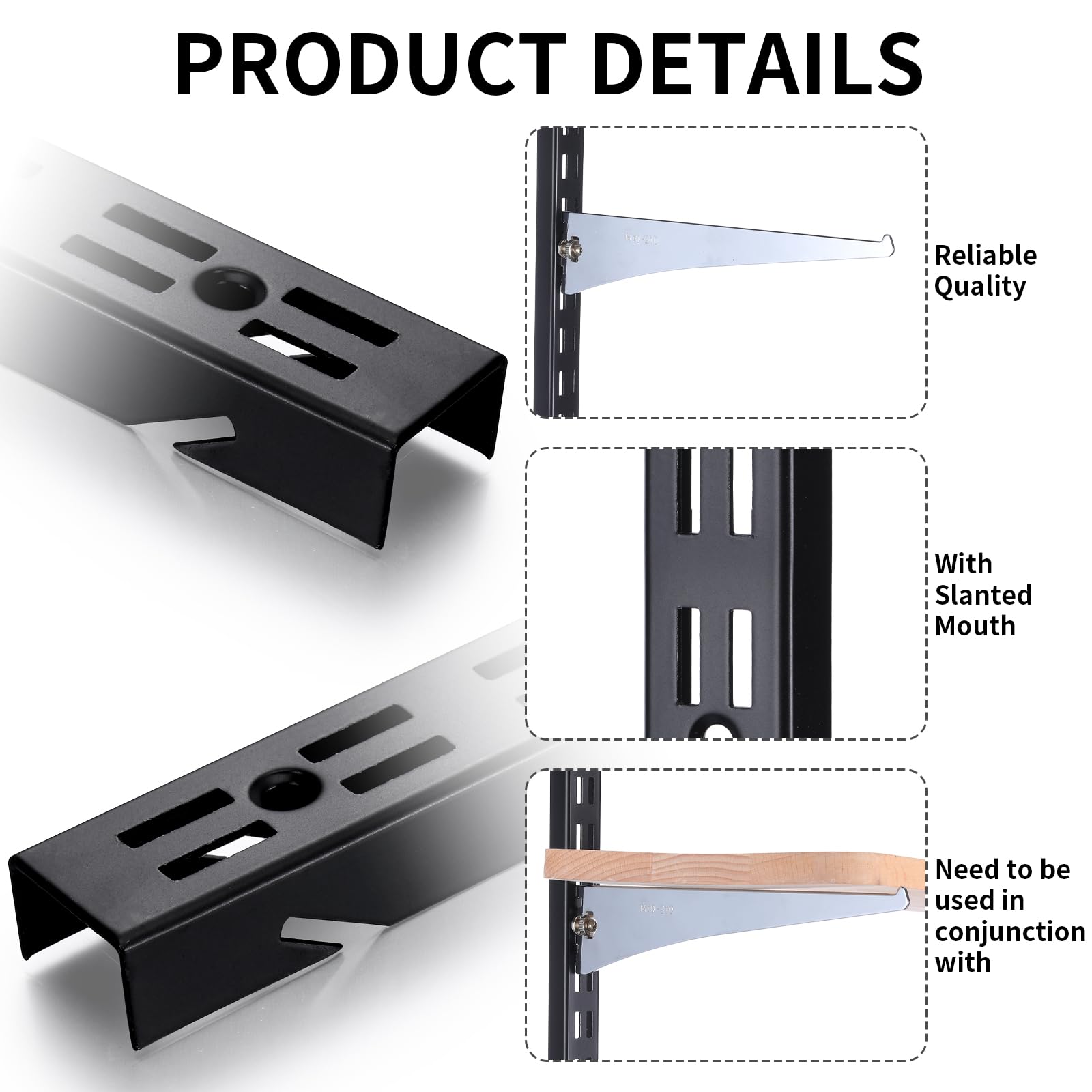 Snapklik.com : MorningRo 6 Pcs Shelf Rails Bracket Track 47.5 Inches ...