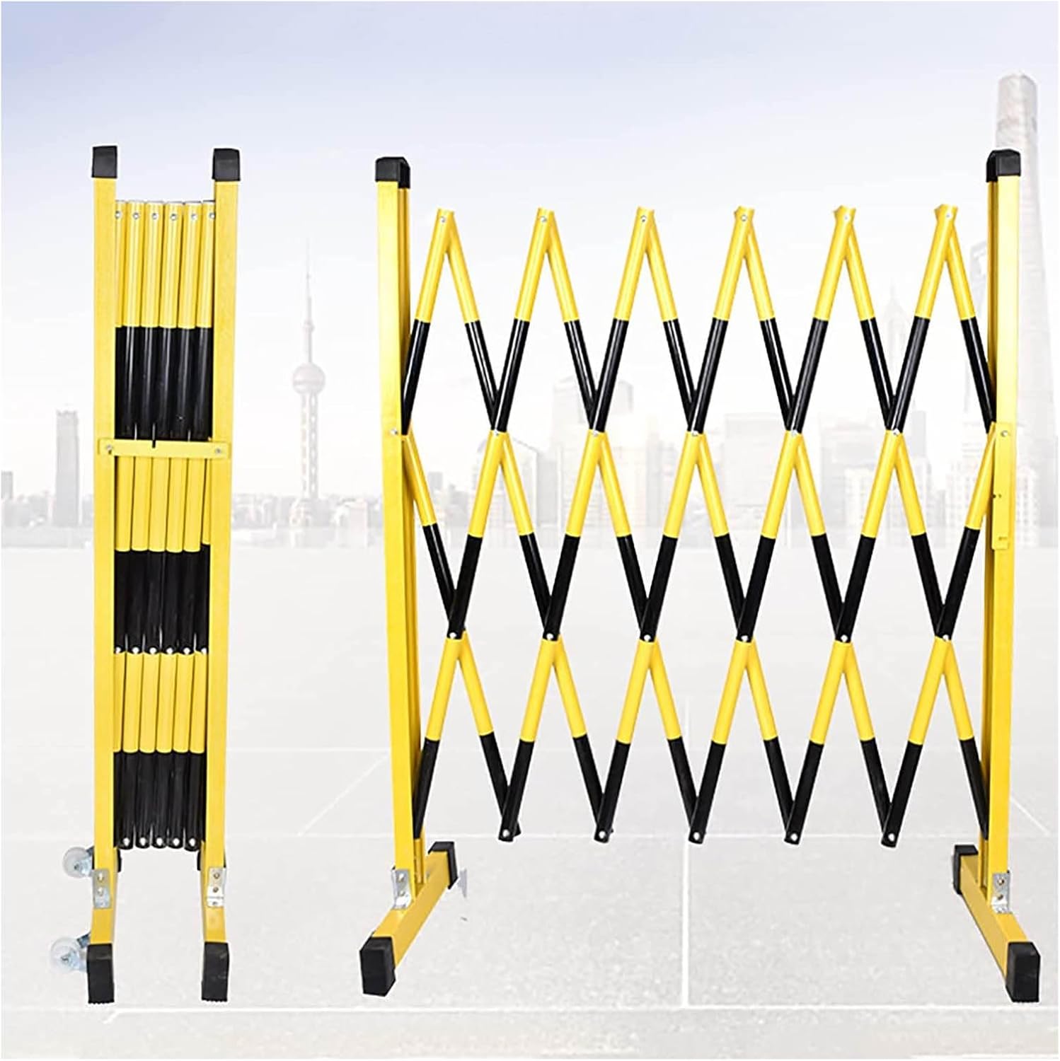 Industrial Expandable Metal Barricade with Caster Barricade Gate Easy ...