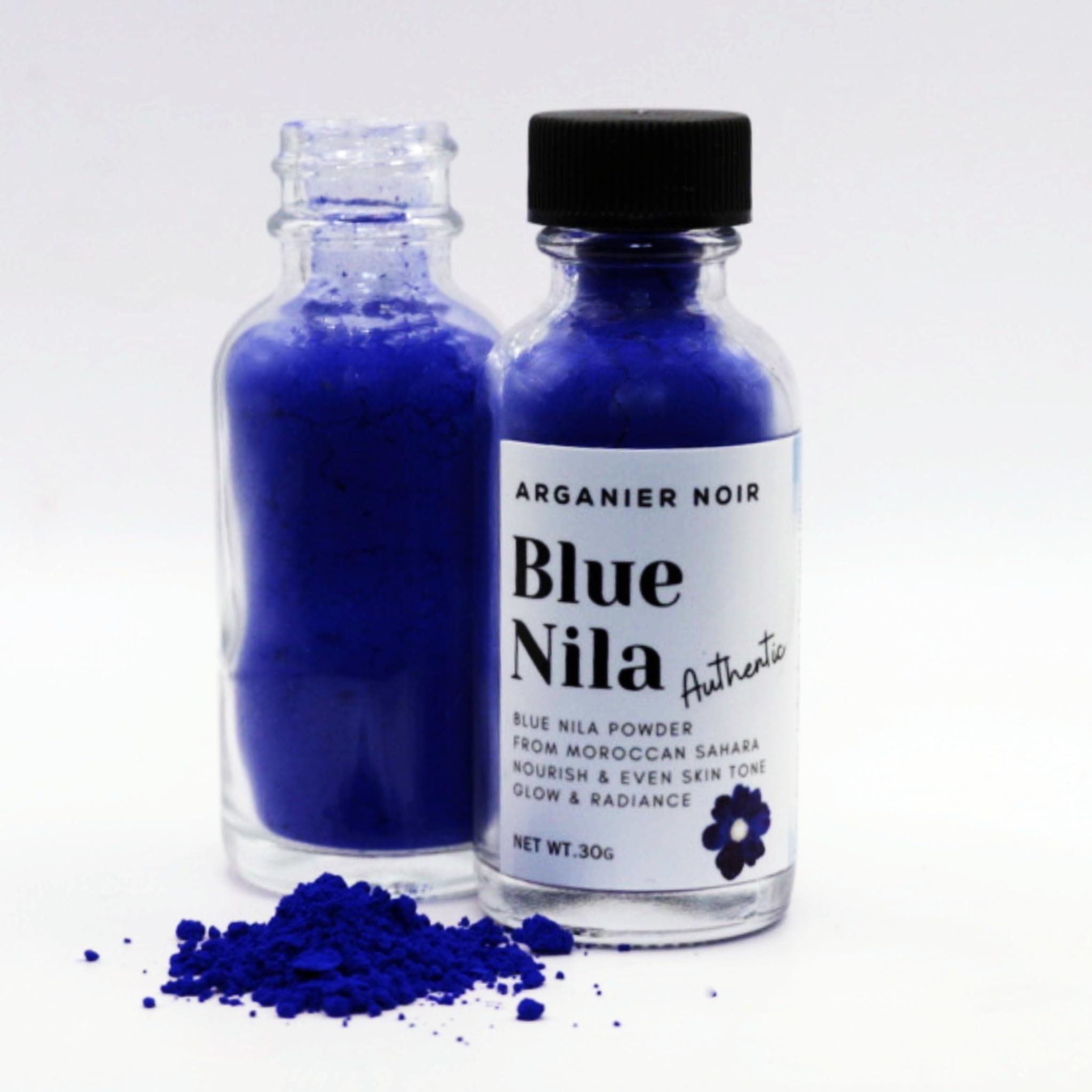 Amazon.com : Arganier Noir Moroccan Nila Powder Pure Blue Nila 30g ...