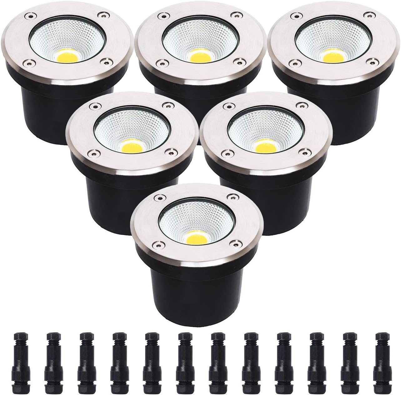 ELEGLO Low Voltage Led Landscape Lights 6 Pack Led Well Lights,15W 12V ...