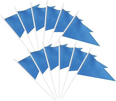 Amazon.com : 12 Pack White Pennant Flags Small Mini Hand Held Solid ...