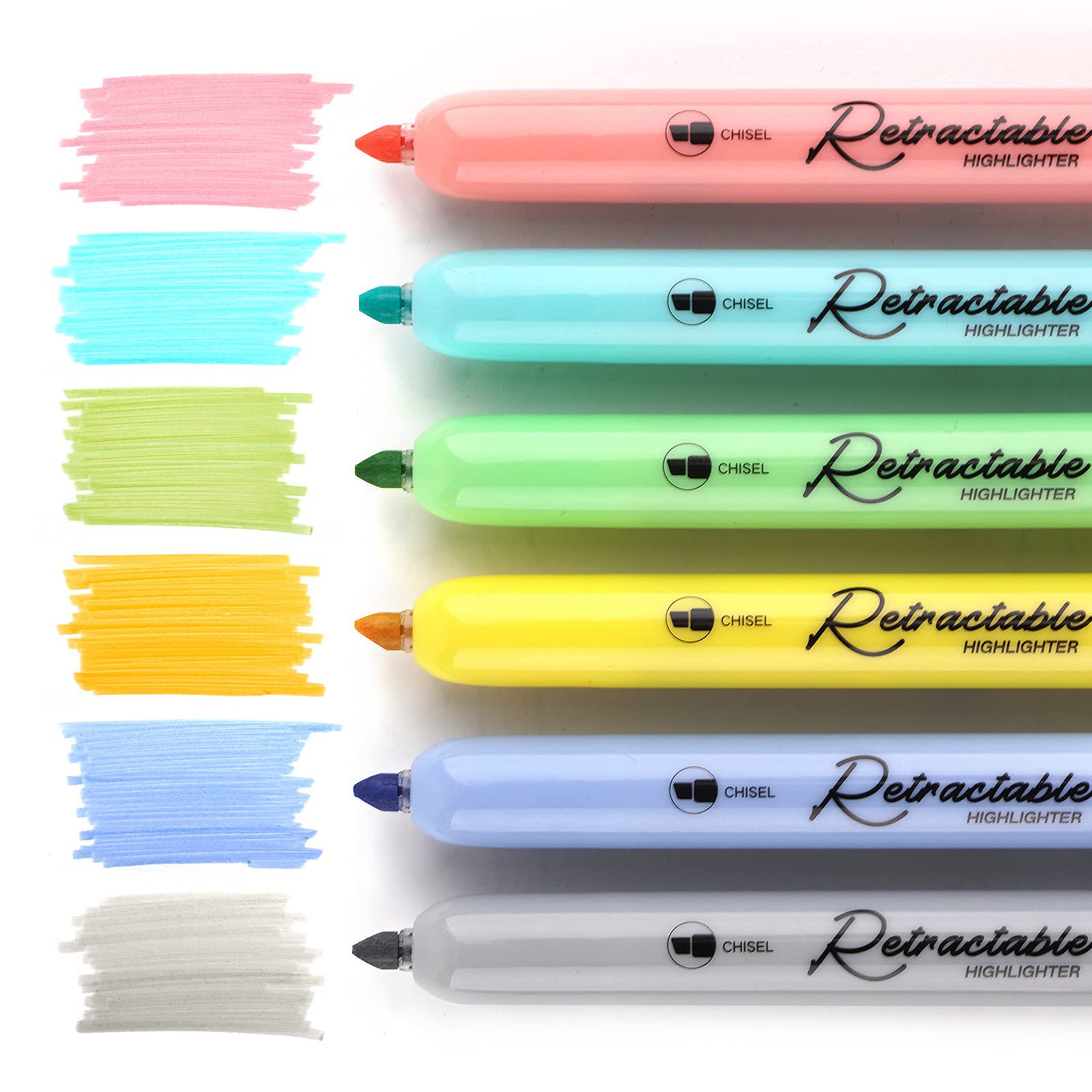 Snapklik.com : WRITECH Retractable Highlighters Assorted Colors: Chisel ...