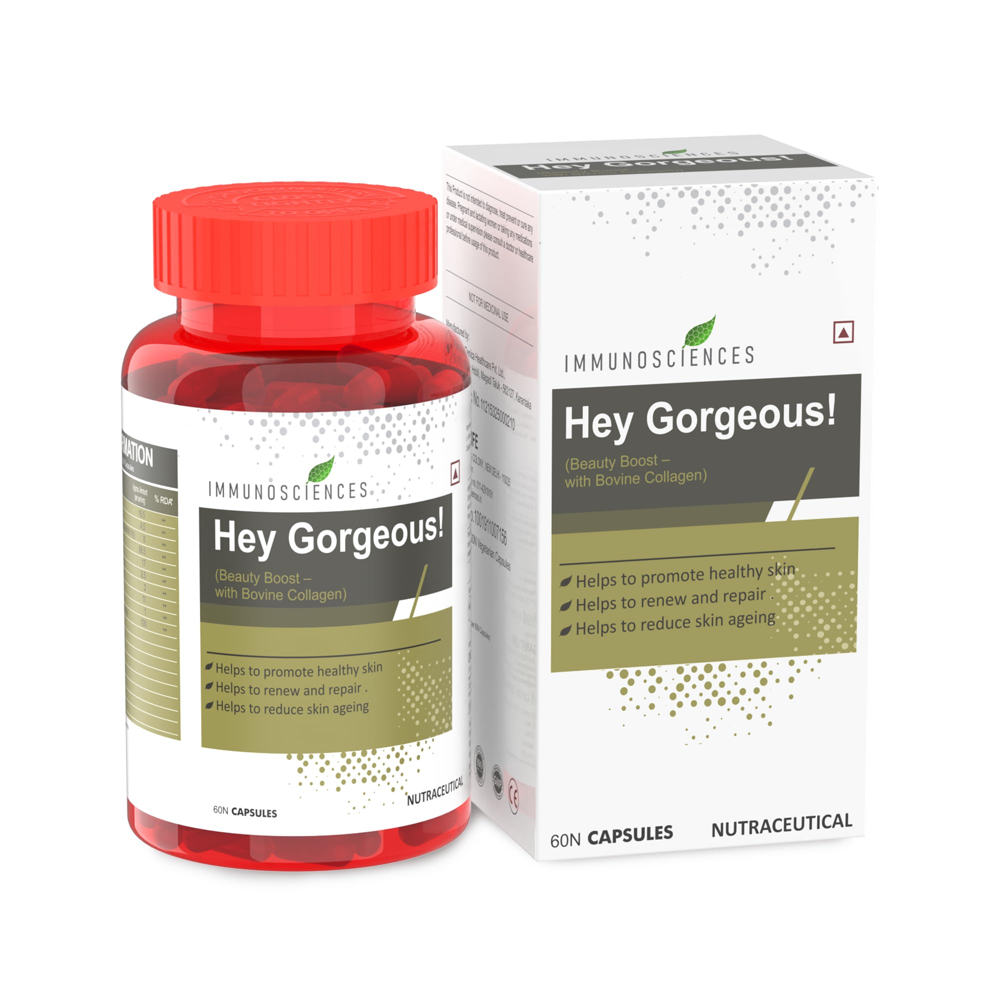 IMMUNOSCIENCES Hey Gorgeous Beauty Boost – Premium Bovine Collagen ...