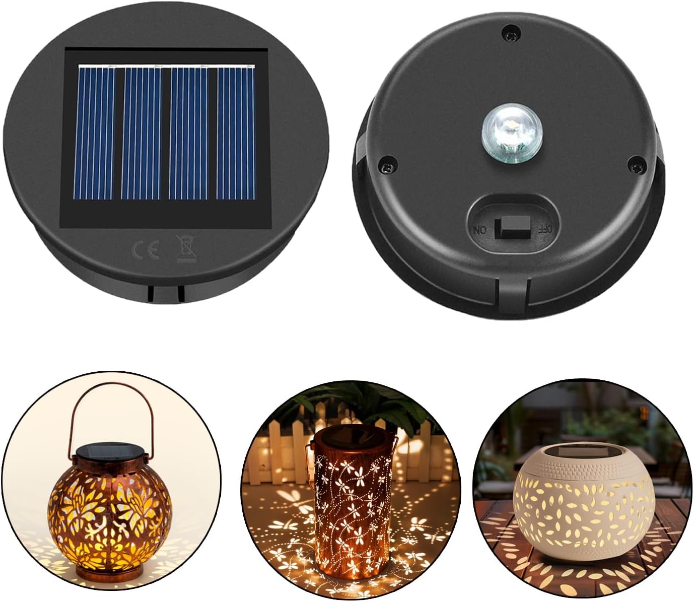 Amazon.com: OMRAYTU Solar Light Replacement Top 2 Pack LED Solar ...