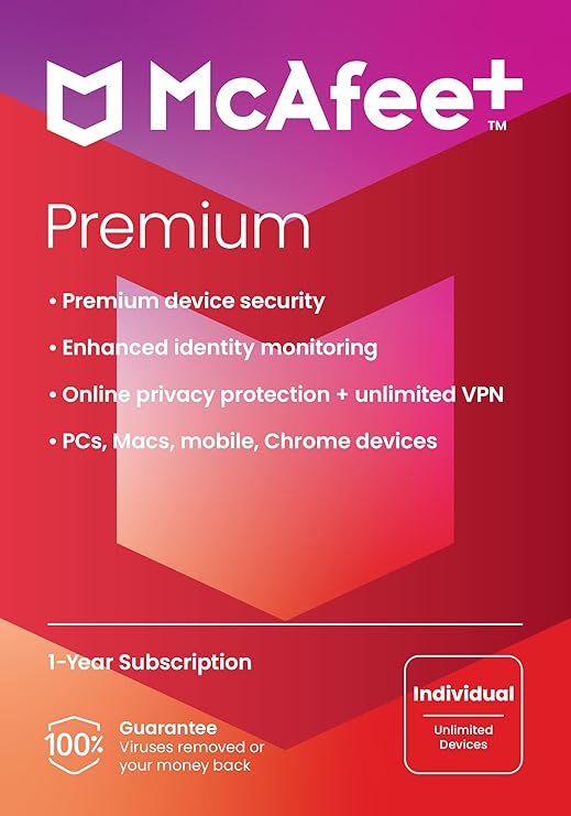 Amazon.com: McAfee+ Premium Individual Plan, 2024 Ready| Unlimited ...