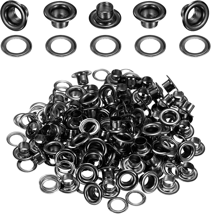 sourcing map 50Set Grommets Eyelets 5mm 1/5 Inch Brass Eyelets Kit with ...