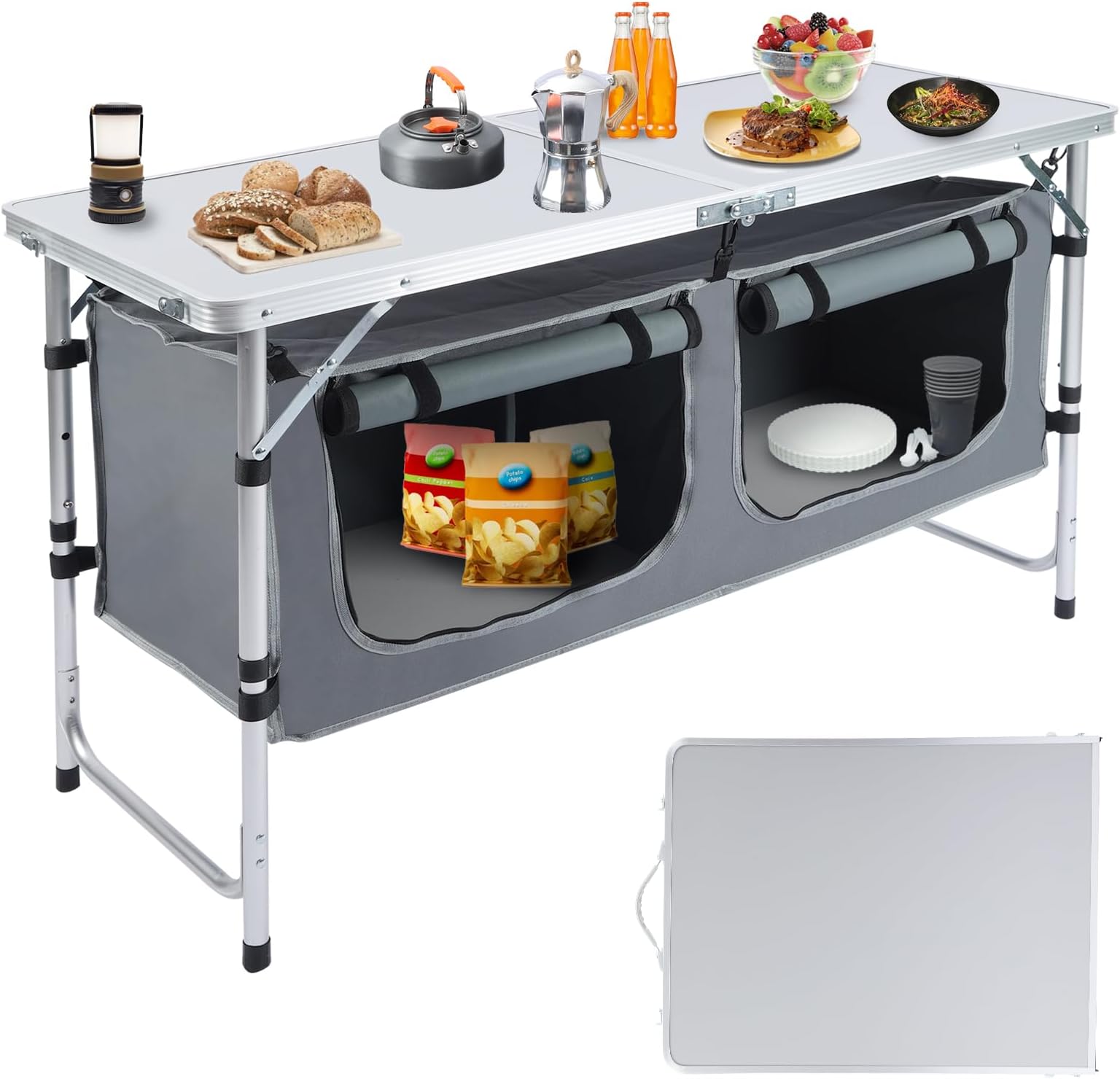 Amazon.com: HiEthan Camping Folding Table - Portable and Lightweight ...