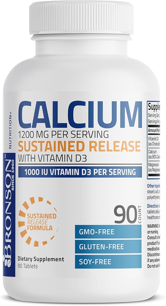 Amazon.com: Bronson Calcium 1200 MG Per Serving Sustained Release with ...
