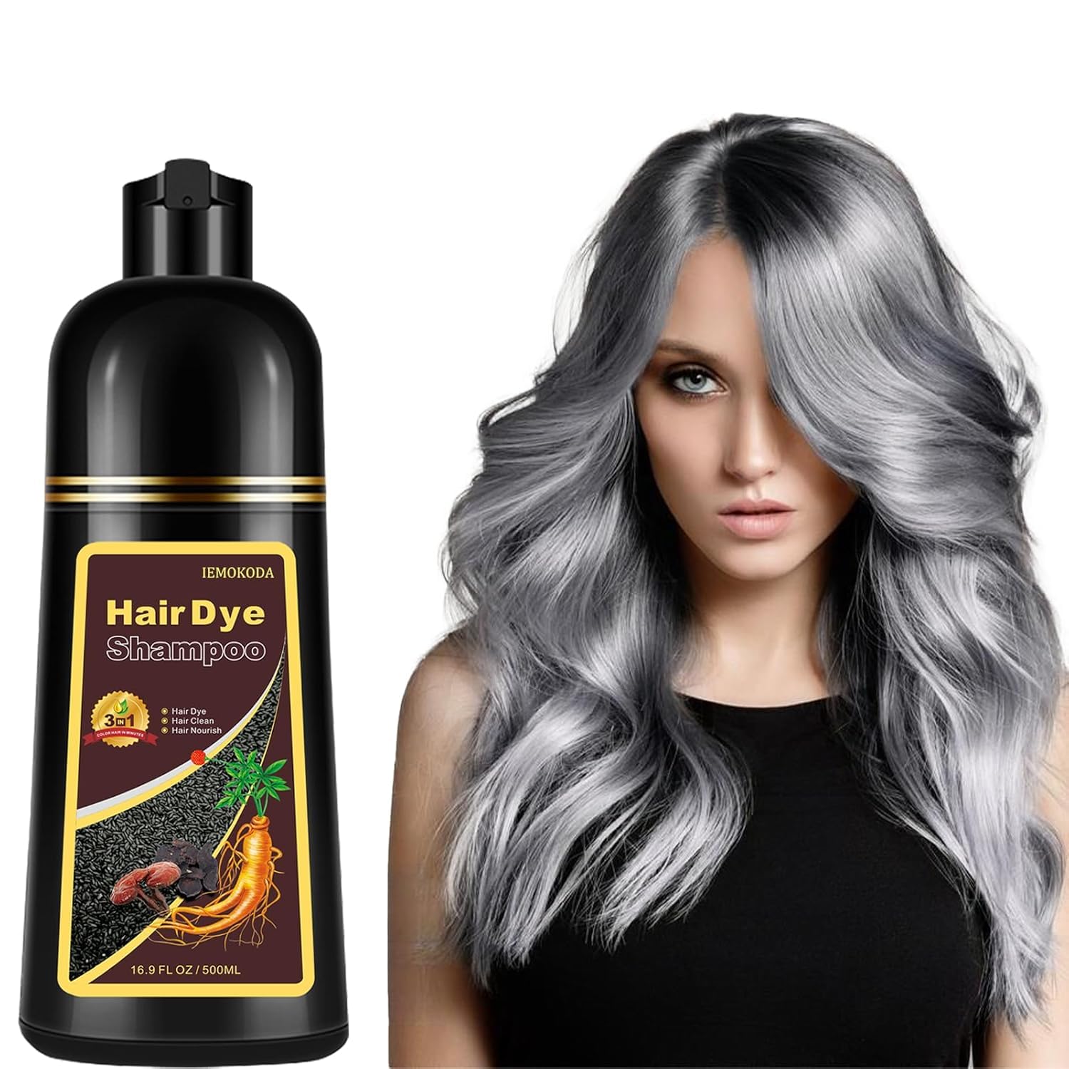 Amazon.com : NCEPROHR Silver Gray Hair Dye Shampoo, Instant Hair Color ...