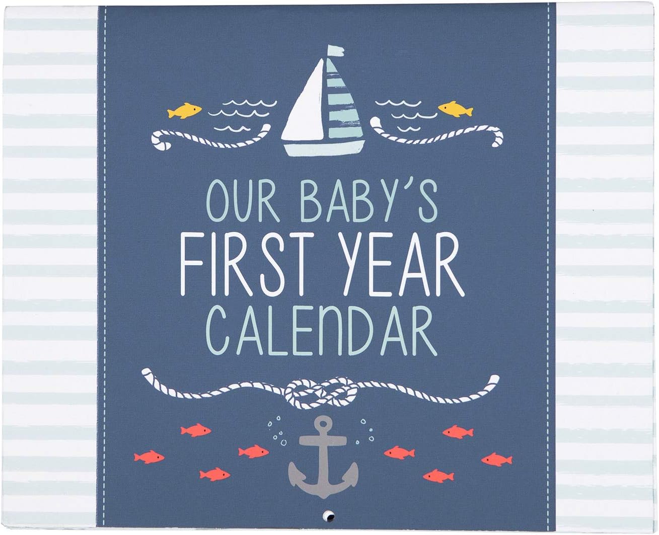 Amazon.com : Carter's BA3-14074 Blue Nautical First Year Baby Calendar ...