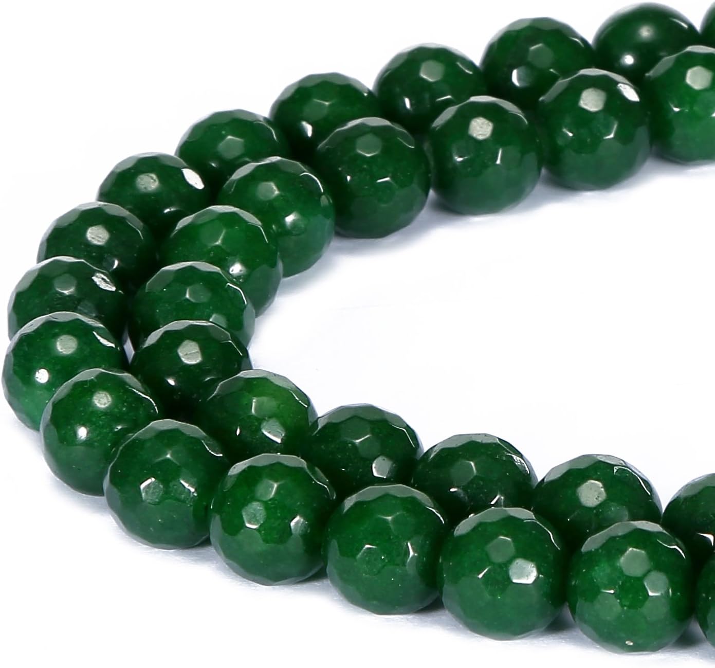 BRCbeads Gorgeous Natural Emerald Jade Gemstone Faceted Round Loose ...