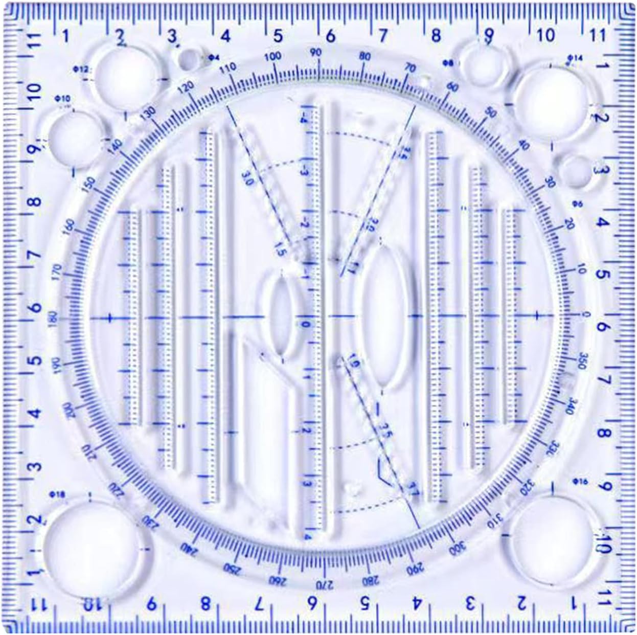 Amazon.com: VALINK Multifunctional Drawing Ruler, Geometric Drawing ...