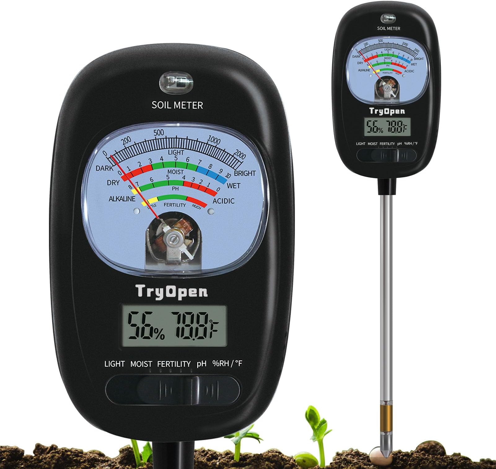 Amazon.com: Digital 3 in 1 Soil Tester Analyzer Ph, Fertility ...
