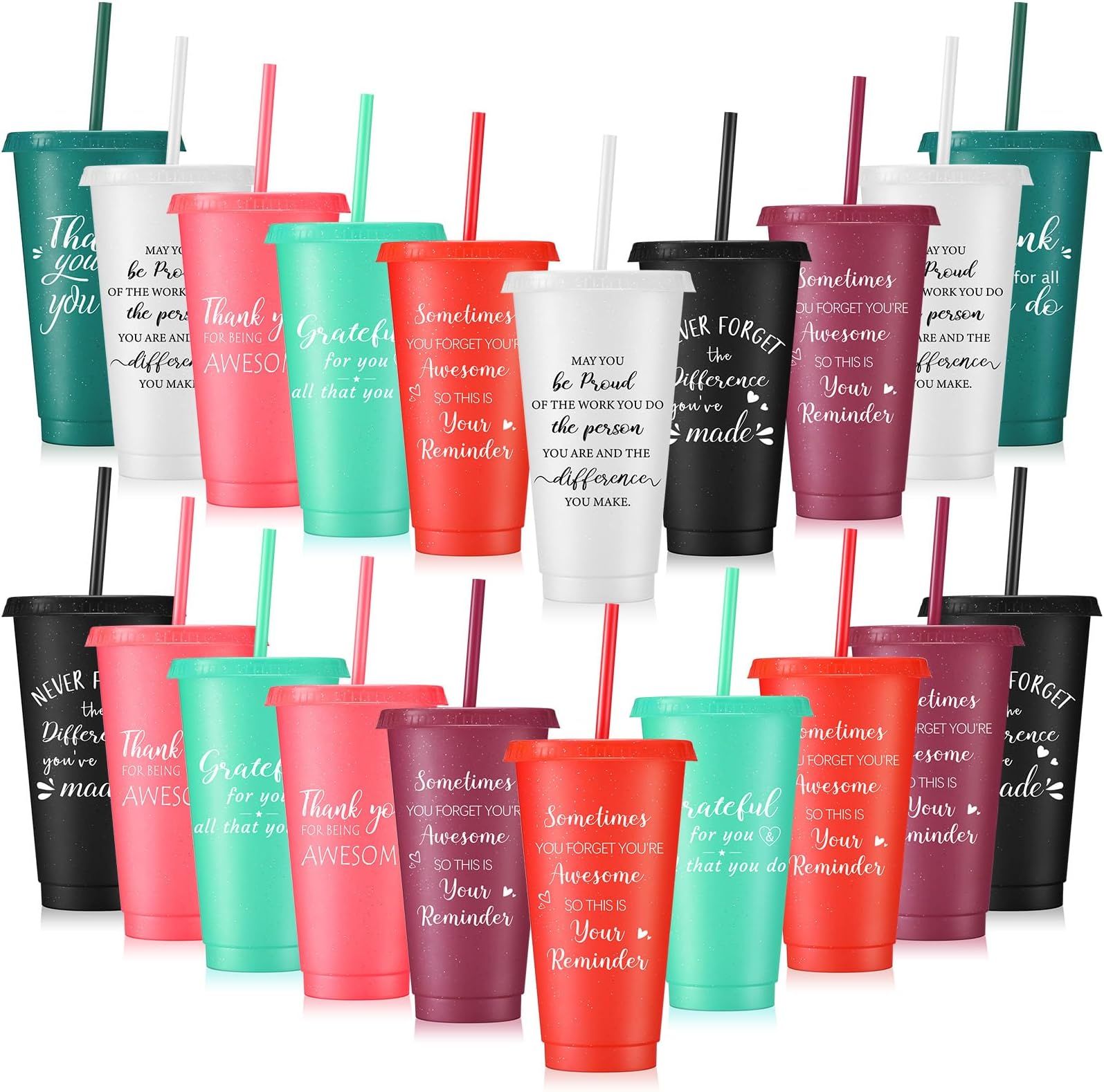 Amazon.com | Zhehao 20 Pcs Thank You Cup Tumblers Employee Appreciation ...