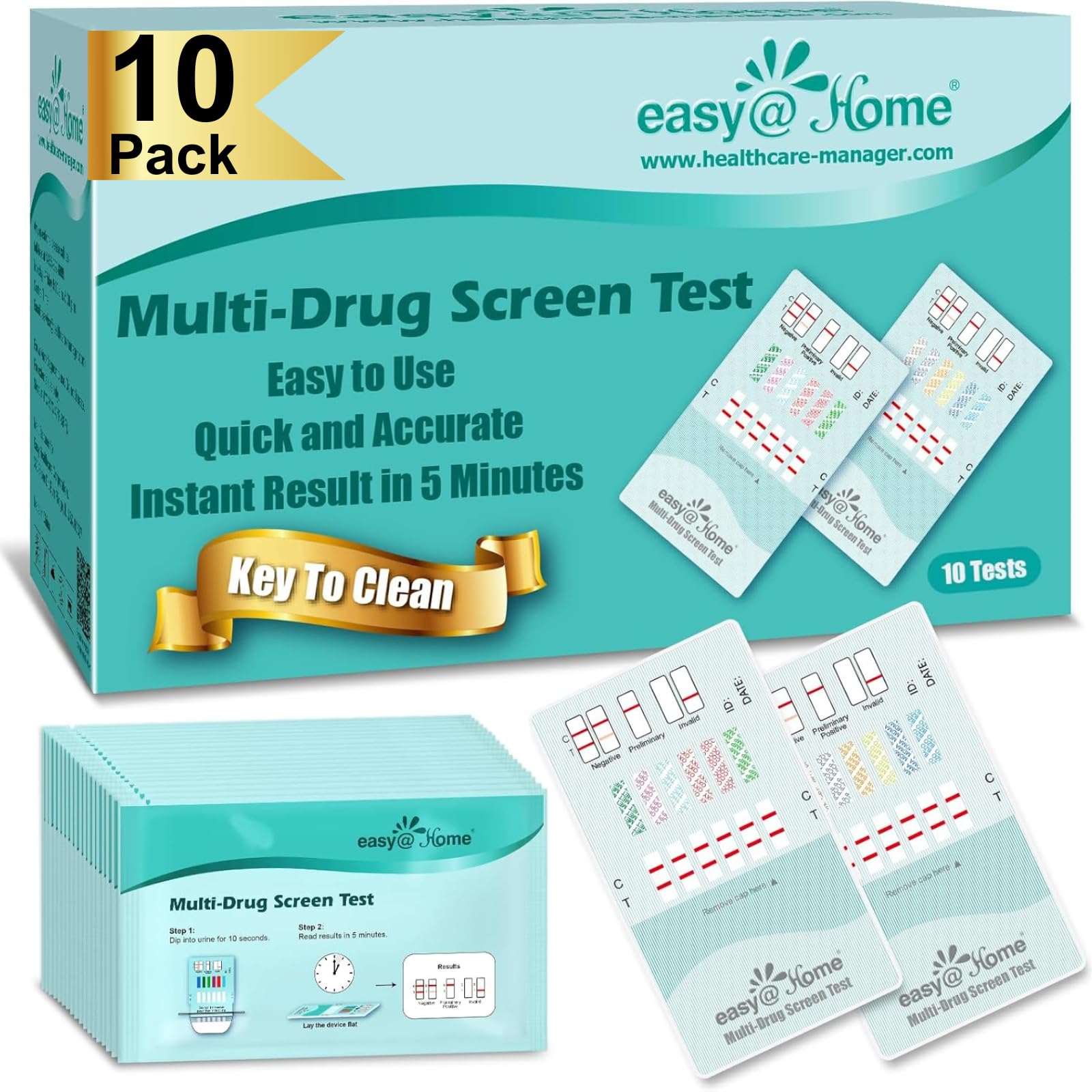 Easy@Home 6 Panel Instant Drug Test Kits (10 Pack) - Testing Marijuana ...