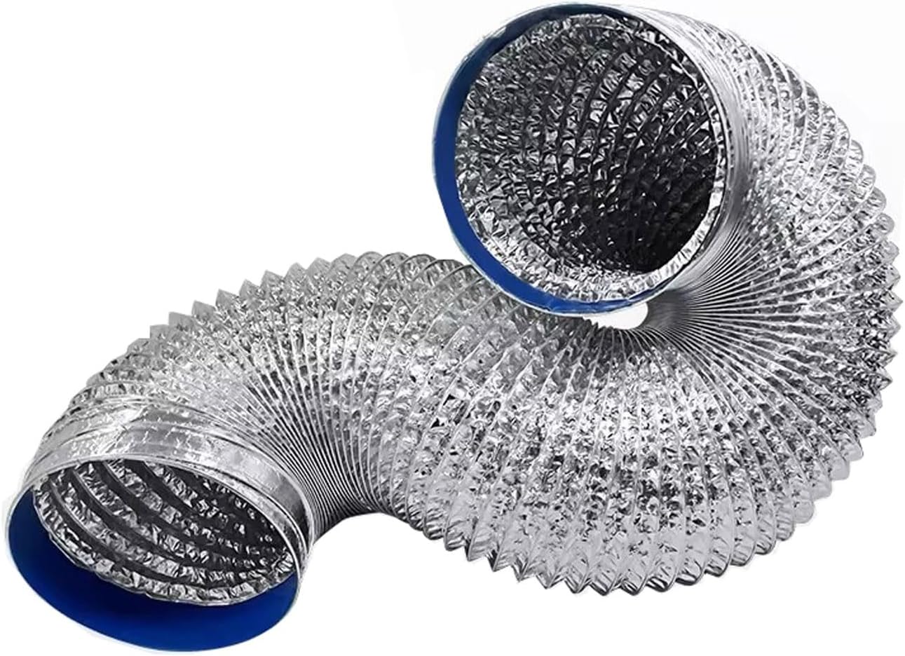 LumaGrove Flexible Aluminum Air Duct Hose with Clamps Pack of 1 ...