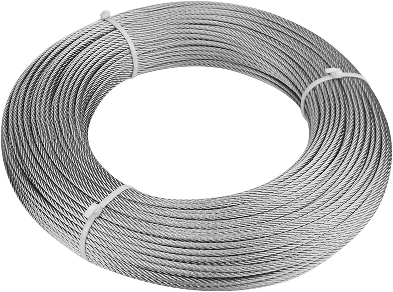 Muzata 165Feet 5/32inch Stainless Steel Wire Rope Aircraft Cable ...
