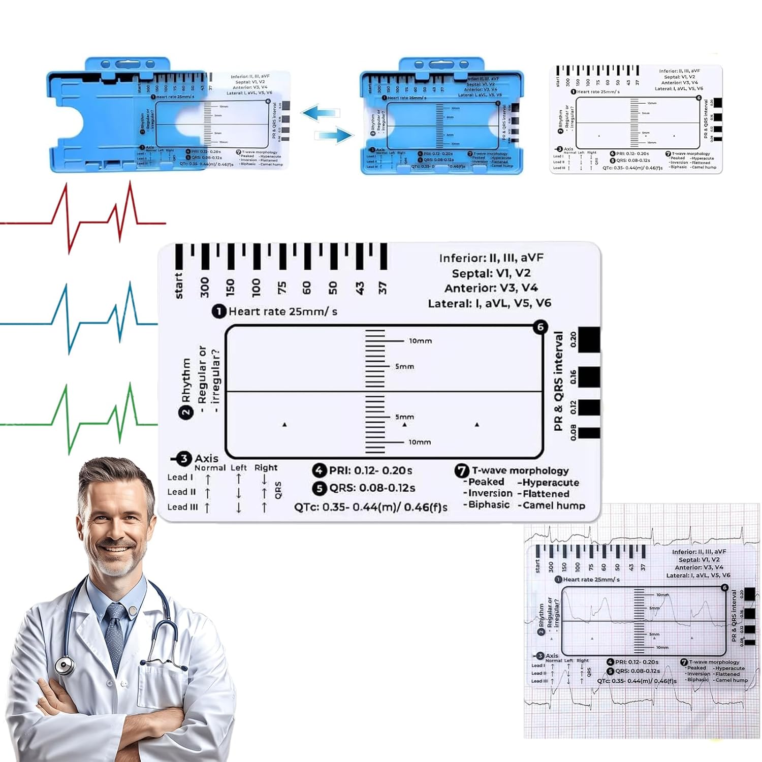 ECG 7 Step Ruler, ECG Ruler Transparent, ECG Australia | Ubuy